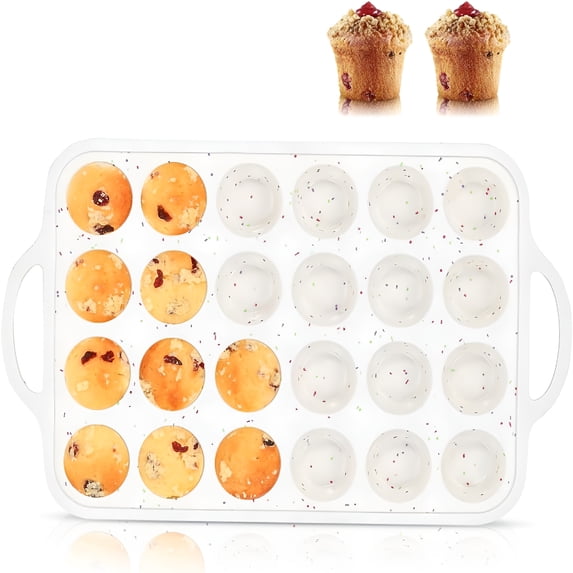 ACDANC Silicone Mini Muffin Pan,24 Cups Silicone Mini Muffin Pans for ...
