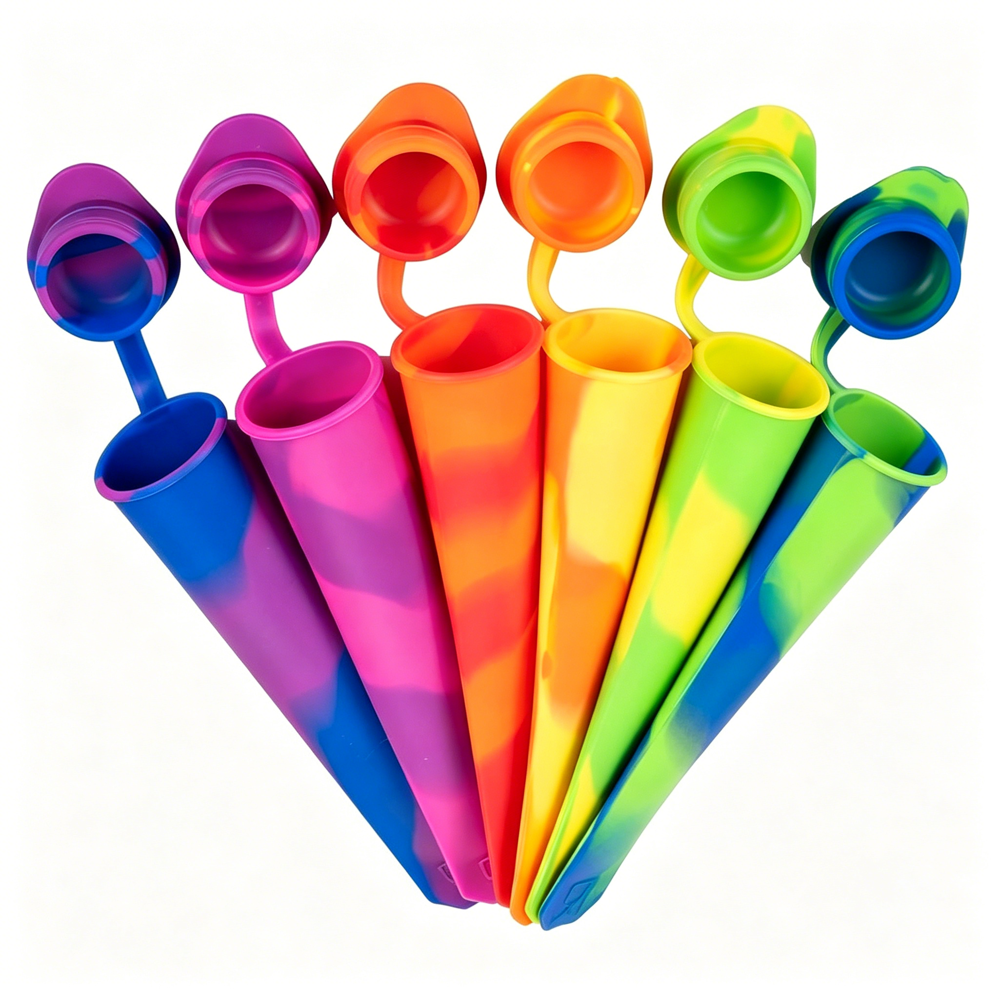 ACDANC Silicone Popsicle Molds Ice Pop Mold-6 Pack Colorful Food Grade ...