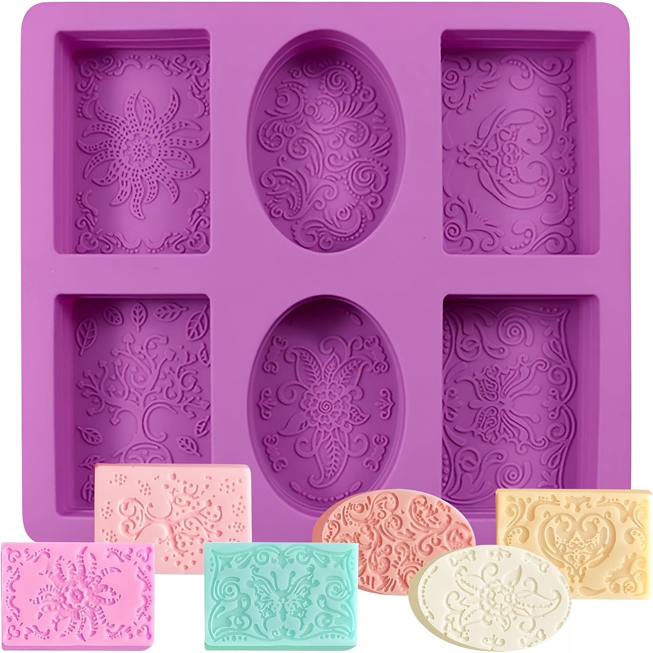 ACDANC Silicone Soap Moulds for Soap Making Supplies,Rectangle Oval ...