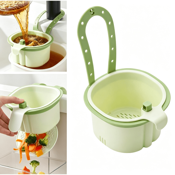 ACDANC Sink Hanging Strainer Basket with Openable Bottom Cover,Cactus ...