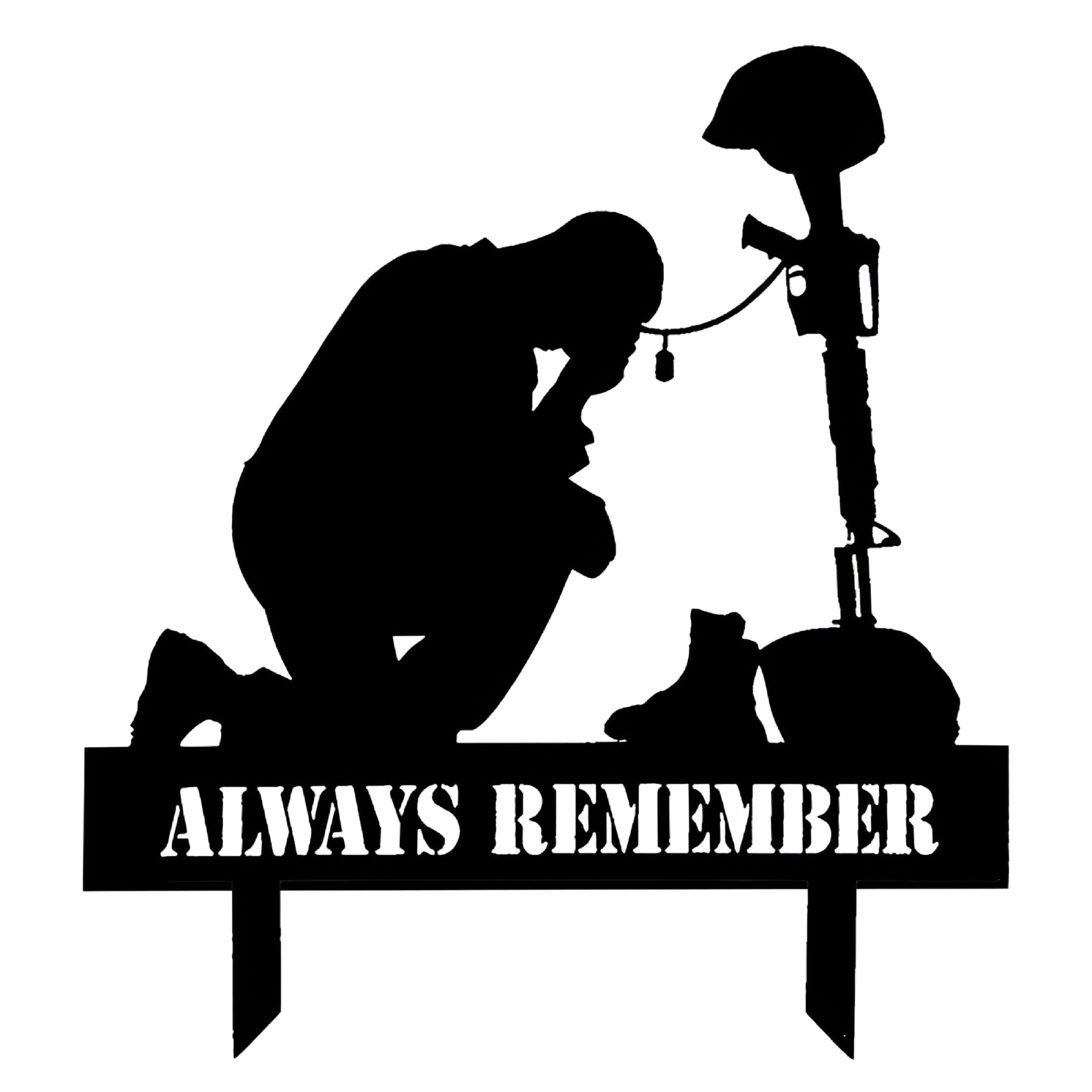 ACDANC Soldier Silhouette Garden Decoration Stake,Kneeling Soldier ...