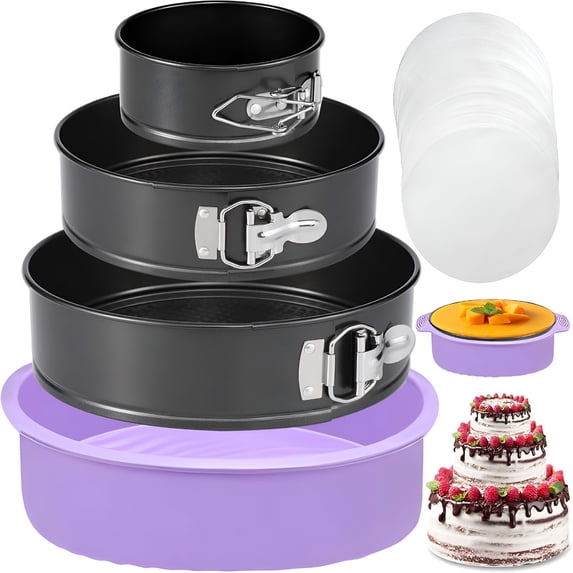 ACDANC Springform Pan Set of 3 Leakproof Spring Form Pans for ...