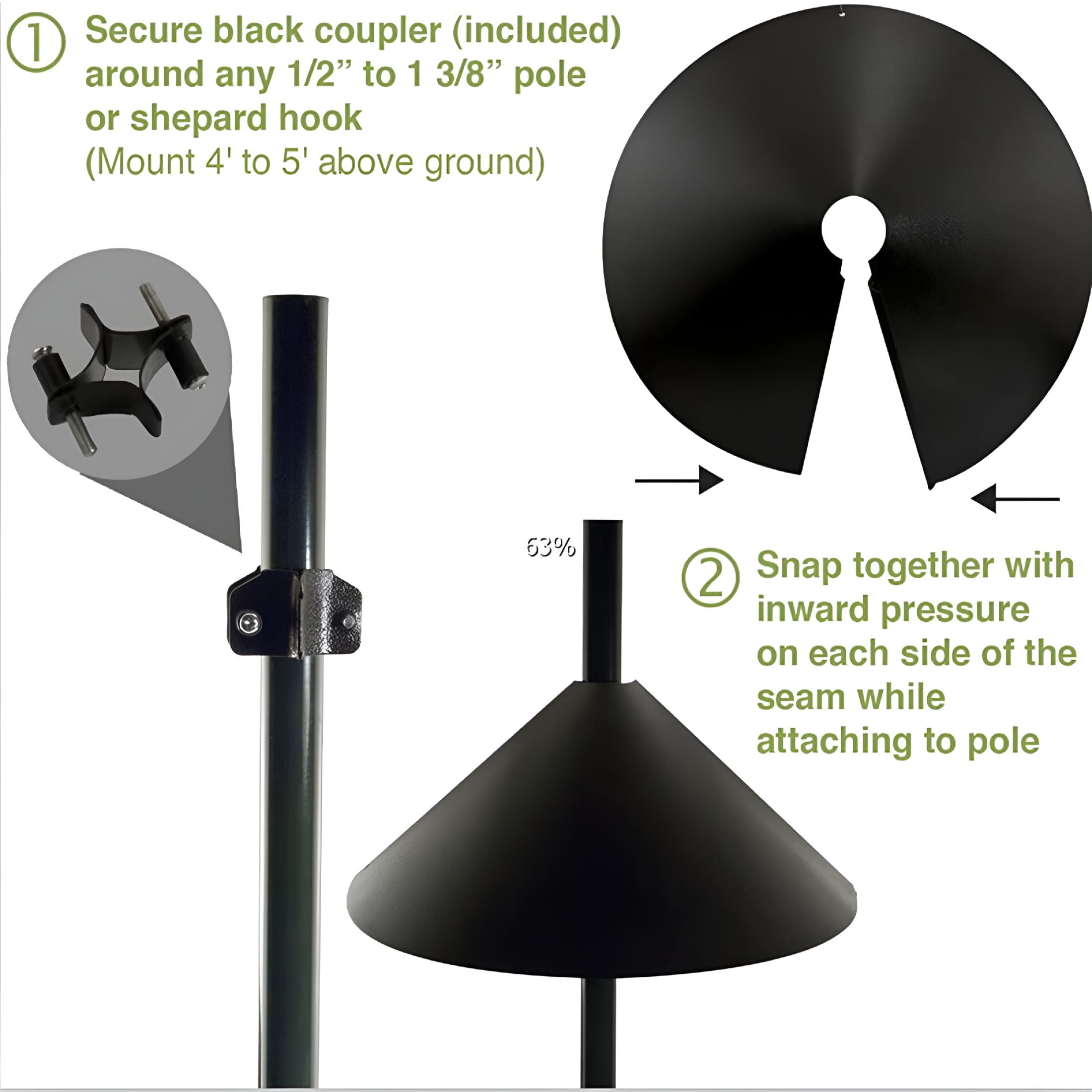 ACDANC Squirrel Baffle, Professional Galvanized Prevents Squirrel Guard ...