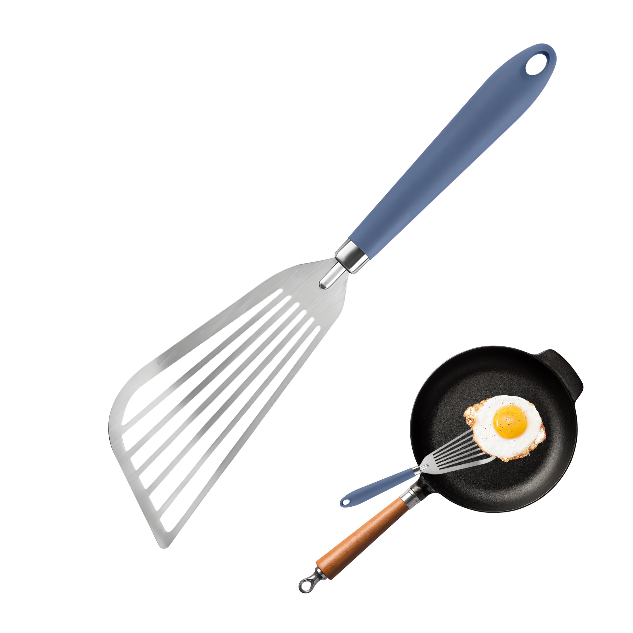 ACDANC Stainless Steel Spatula,Soft Grip Silicone Handle Spatula ...