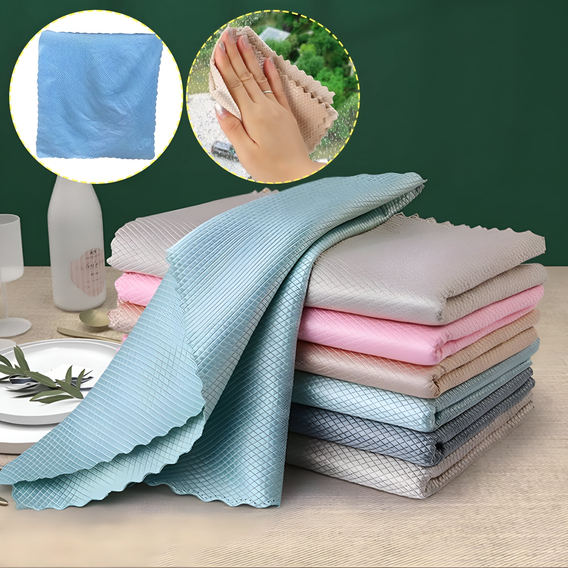ACDANC Streak Free Window Cleaning Cloth Microfiber Cloths for Glass ...