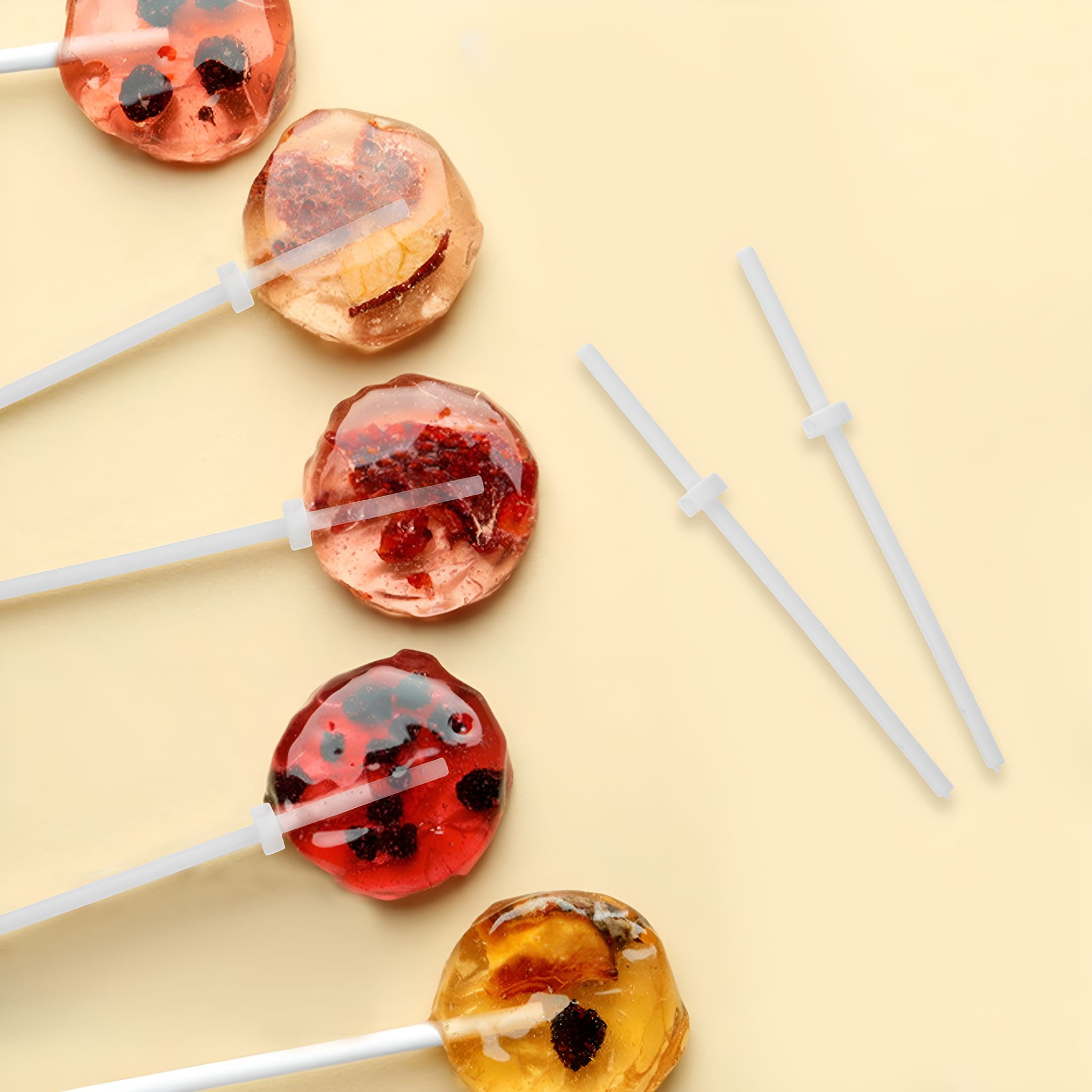 ACDANC Sucker Sticks Plastic White For Cake Pops And Lollipops 60Pcs ...