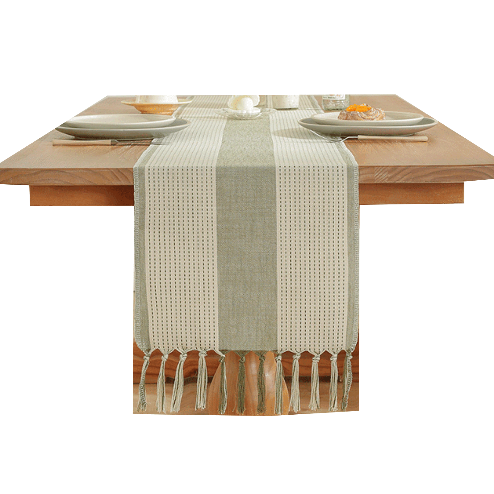 ACDANC Table Runner Rustic Farmhouse Style Table Runner with Stripe ...