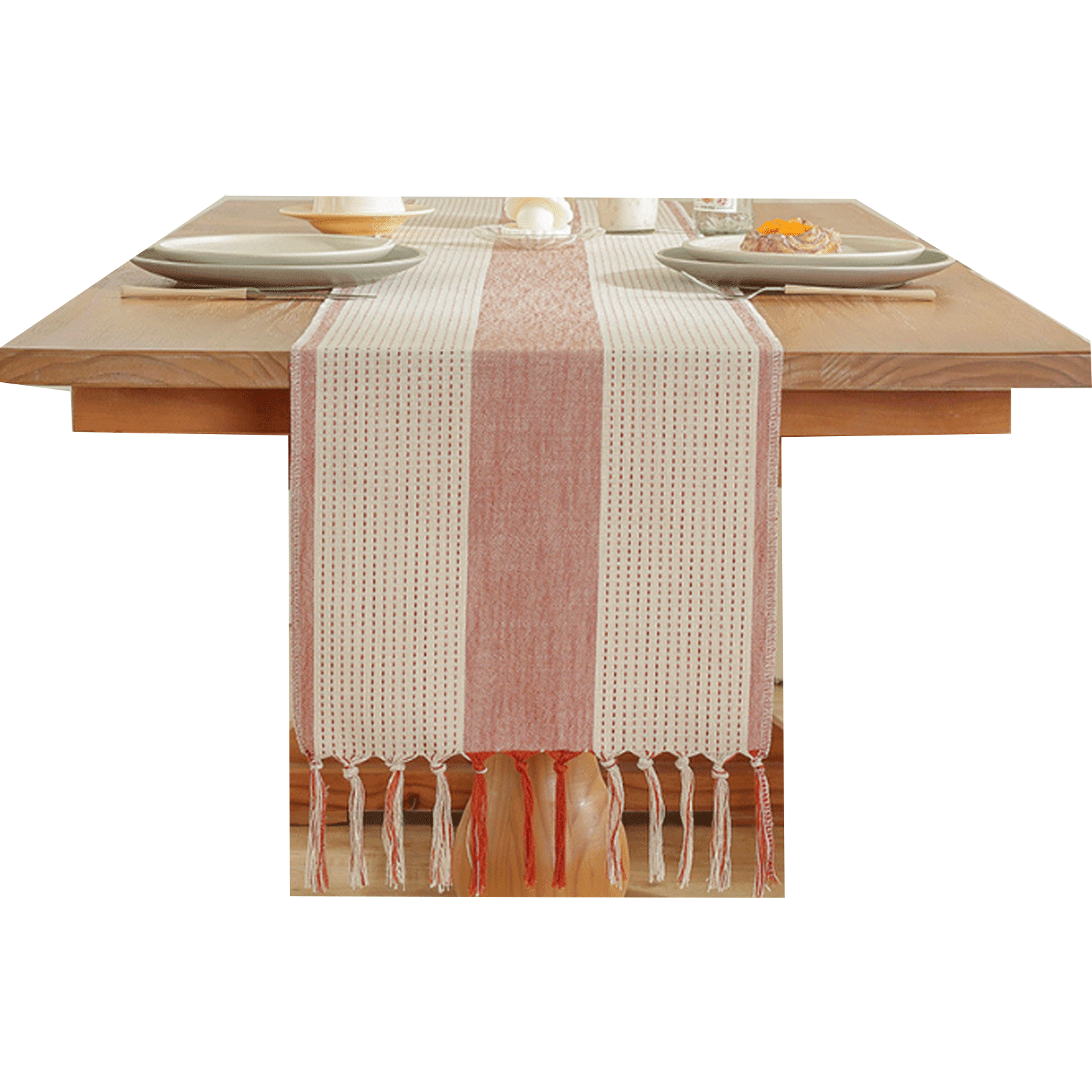 ACDANC Table Runner Rustic Farmhouse Style Table Runner with Stripe ...