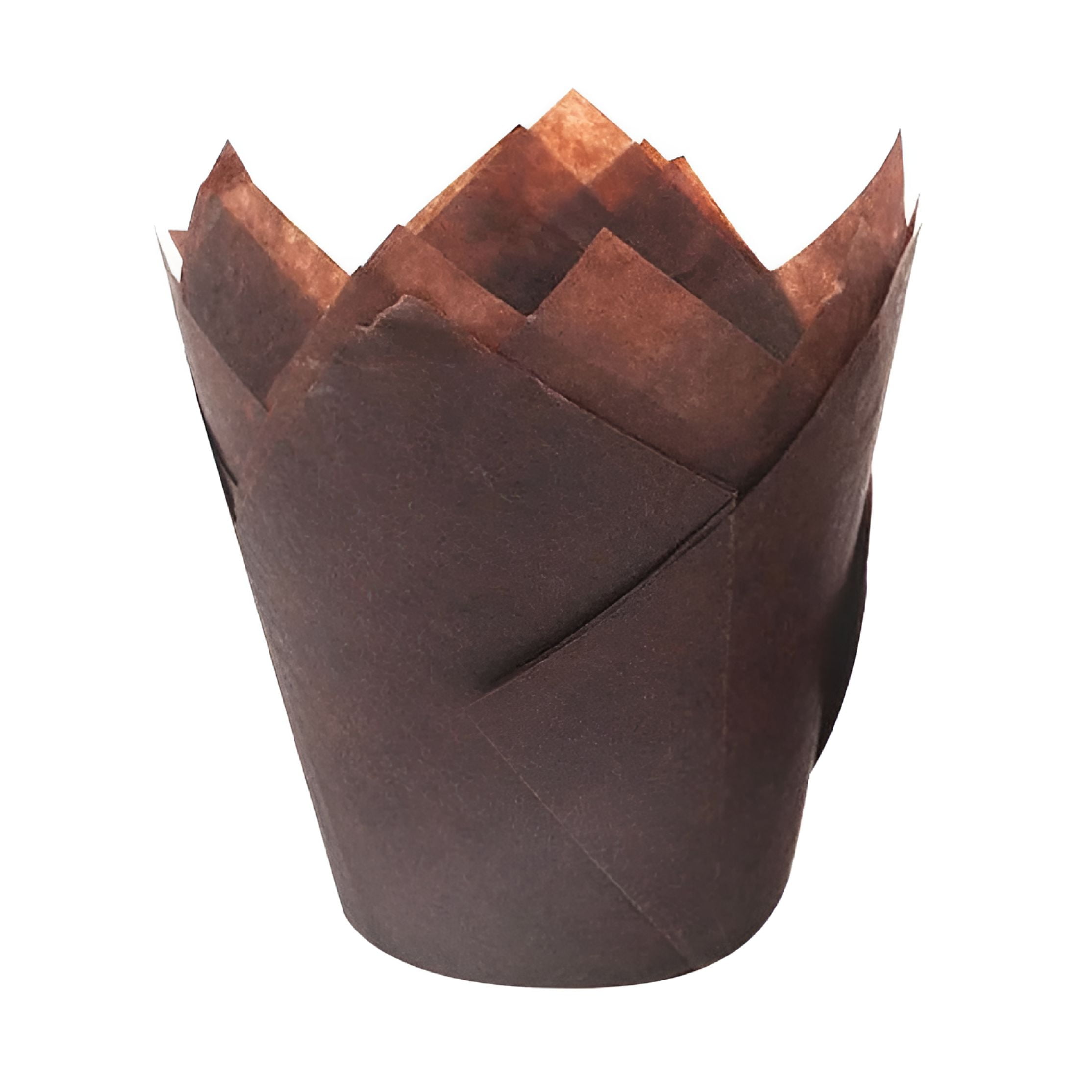 ACDANC Tart Cubes 50 Tulip Cake Cups,Dark Brown Cupcake Liners Cup ...