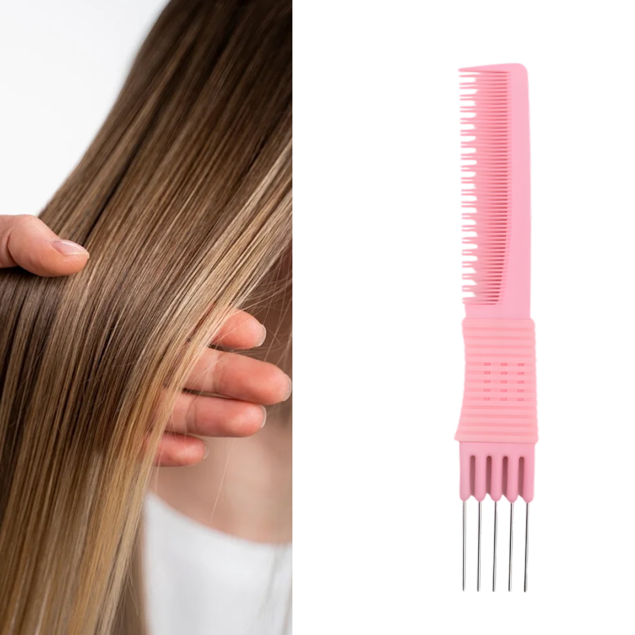 ACDANC Teasing Comb,Round and Dense Teeth Rat Tail Combs,Five-Tooth ...