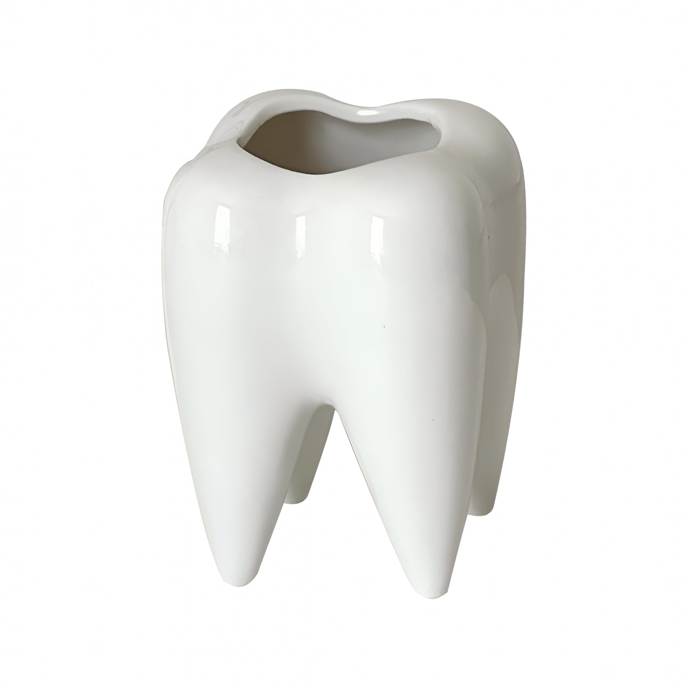 ACDANC Tooth Shaped Desktop Mount Ceramic Pencil Holder,White - Walmart.com