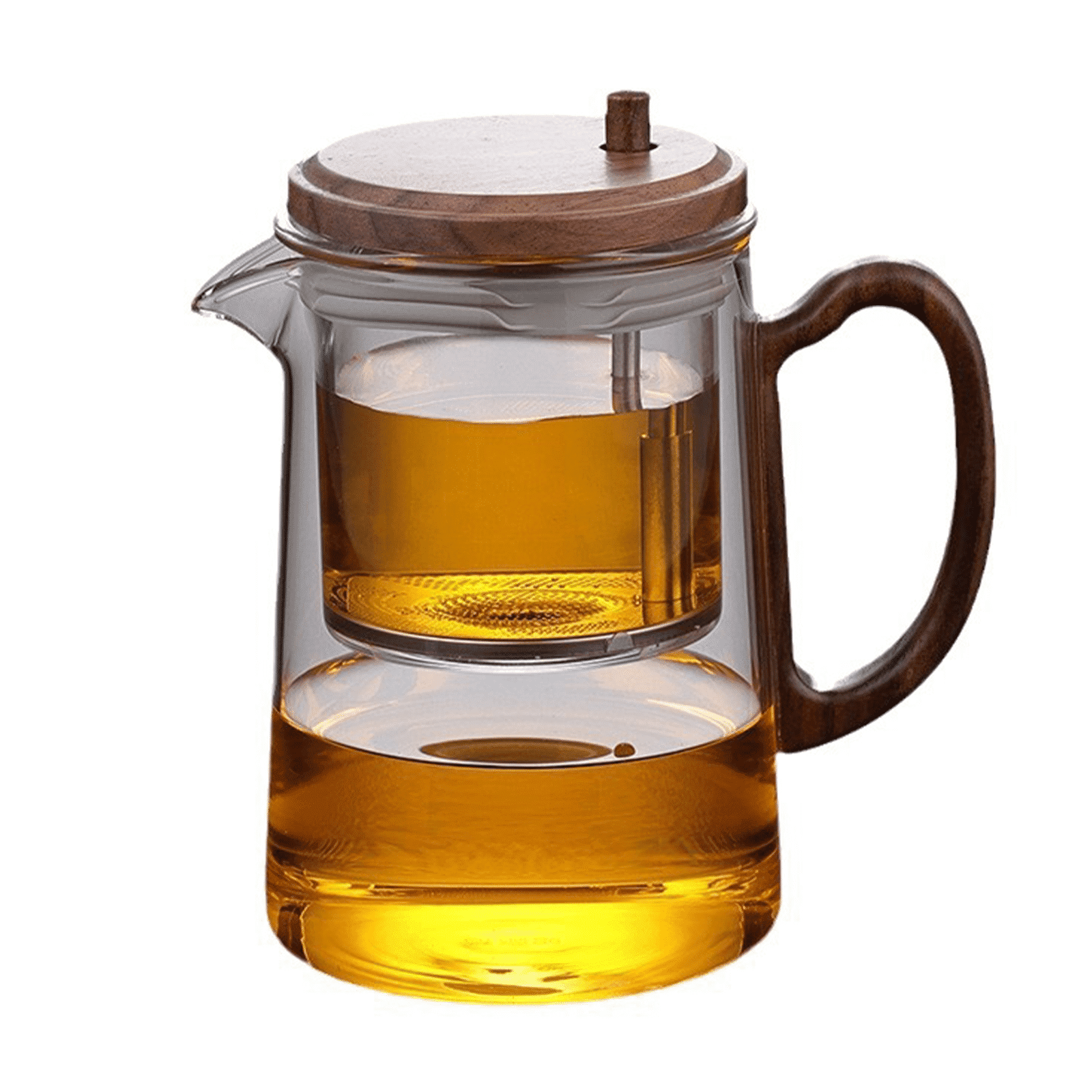 ACDANC Transparent Teapot Water Separated Wooden Handle Tea Strainer ...