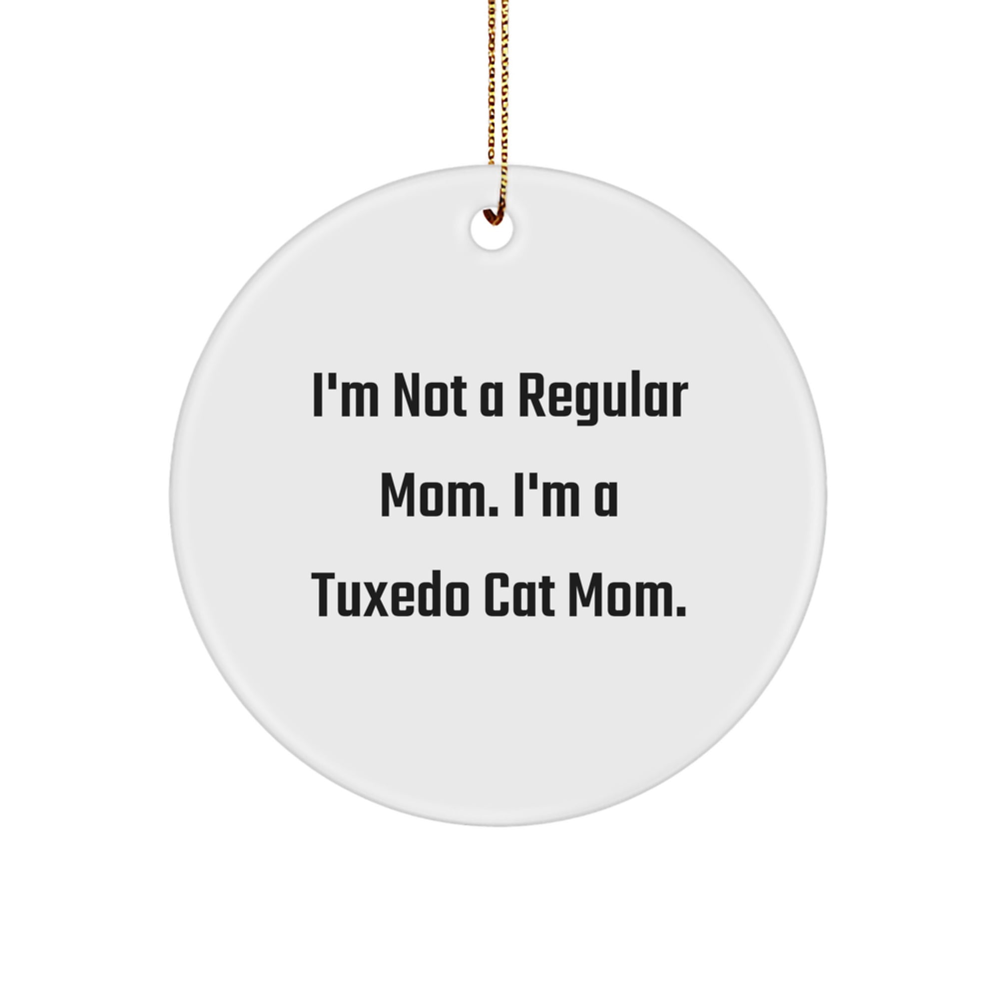 ACDANC Tuxedo Cat Mom Gifts,Funny Circle Ornament,Christmas Unique ...