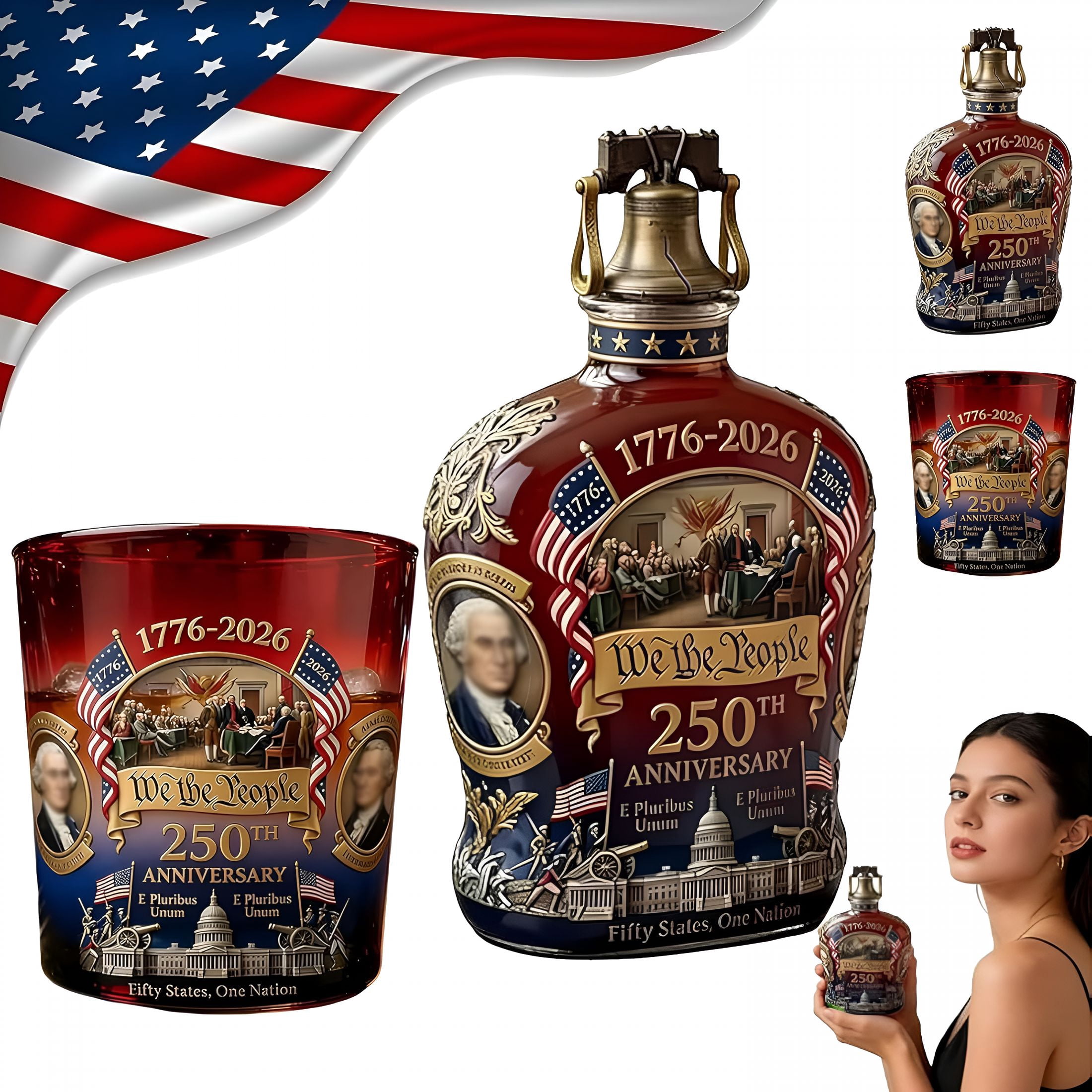 ACDANC U.S. 250th Anniversary Commemorative Whiskey Bottle,“We The ...