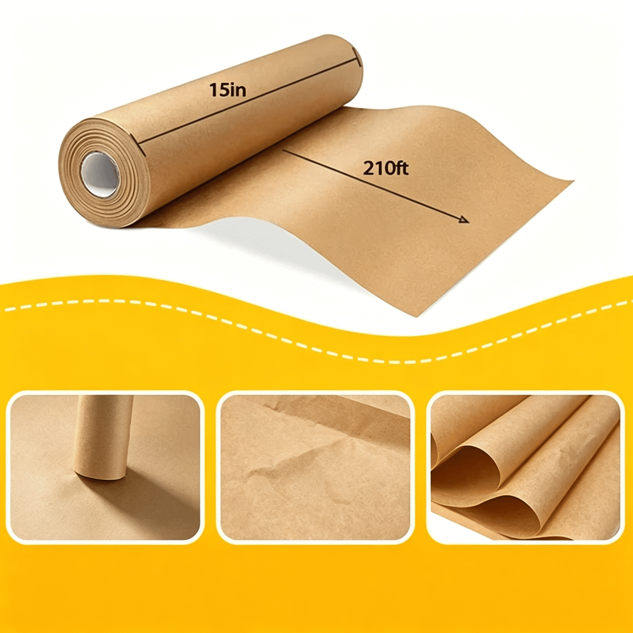 ACDANC Unbleached Parchment Paper,15 X 210 Ft Parchment Baking Paper ...
