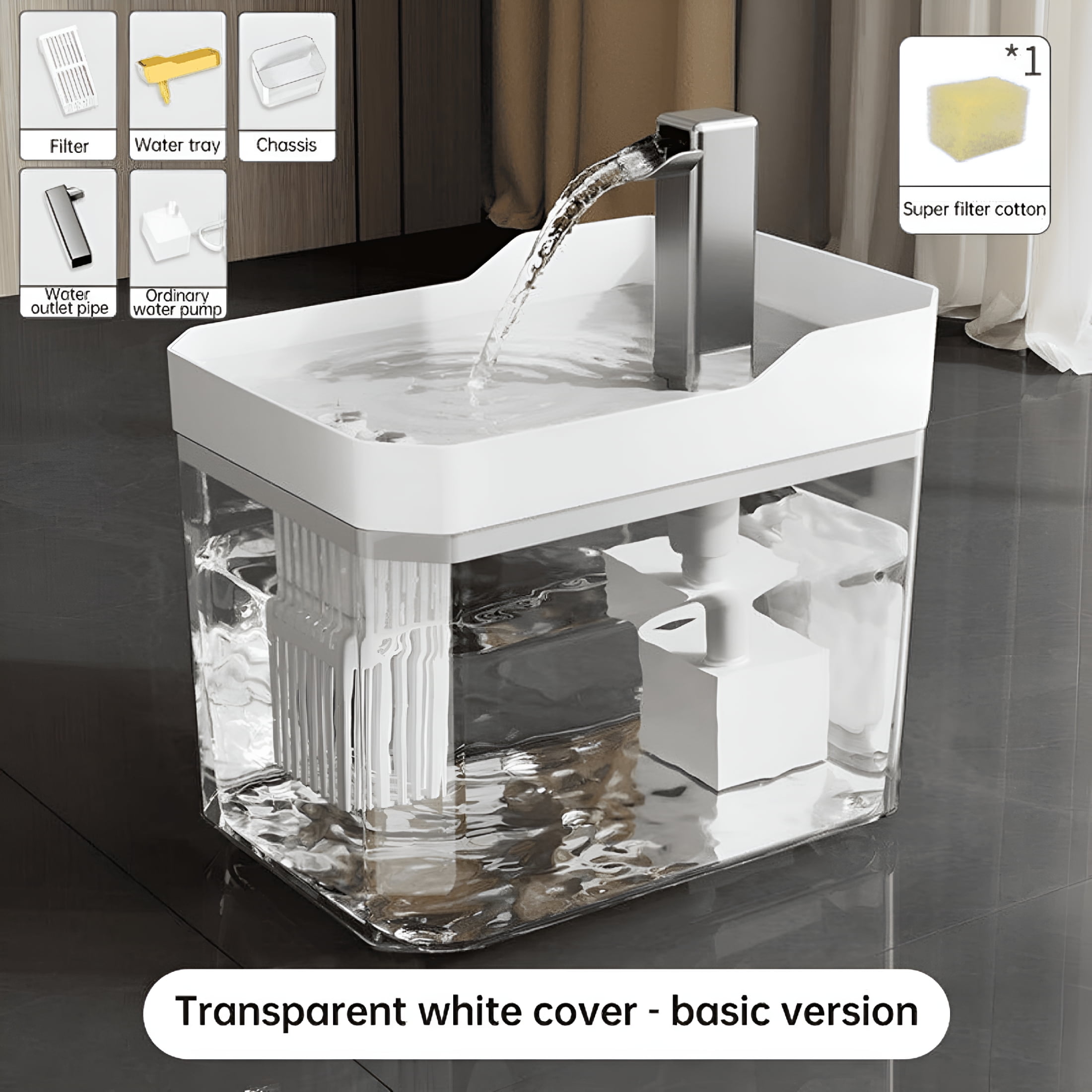 ACDANC Usb-Powered Pet Water Fountain with Anti-Dry Protection 1.5L ...