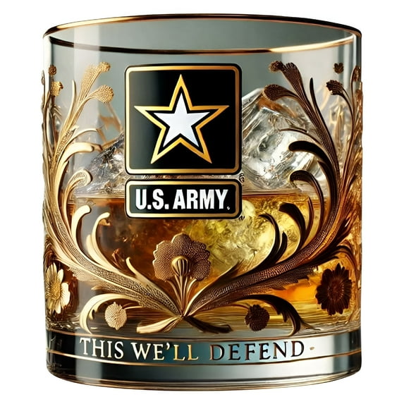 ACDANC Veteran Tribute Glass,10Oz Glass with Gold Accent,Premium Design ...
