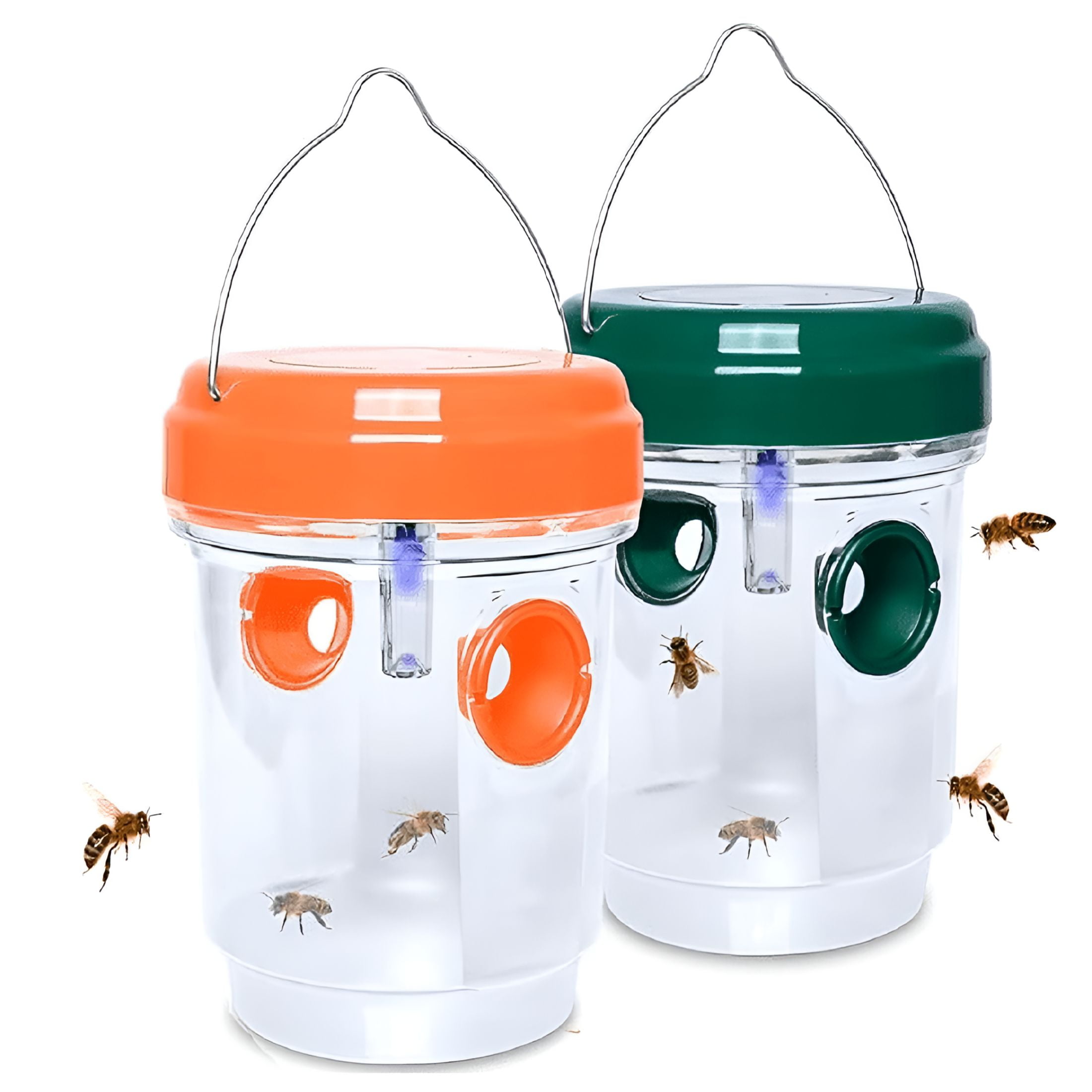 ACDANC Wasp Traps Outdoor Hanging 2 Packs,Solar Powered Bee Baits for ...
