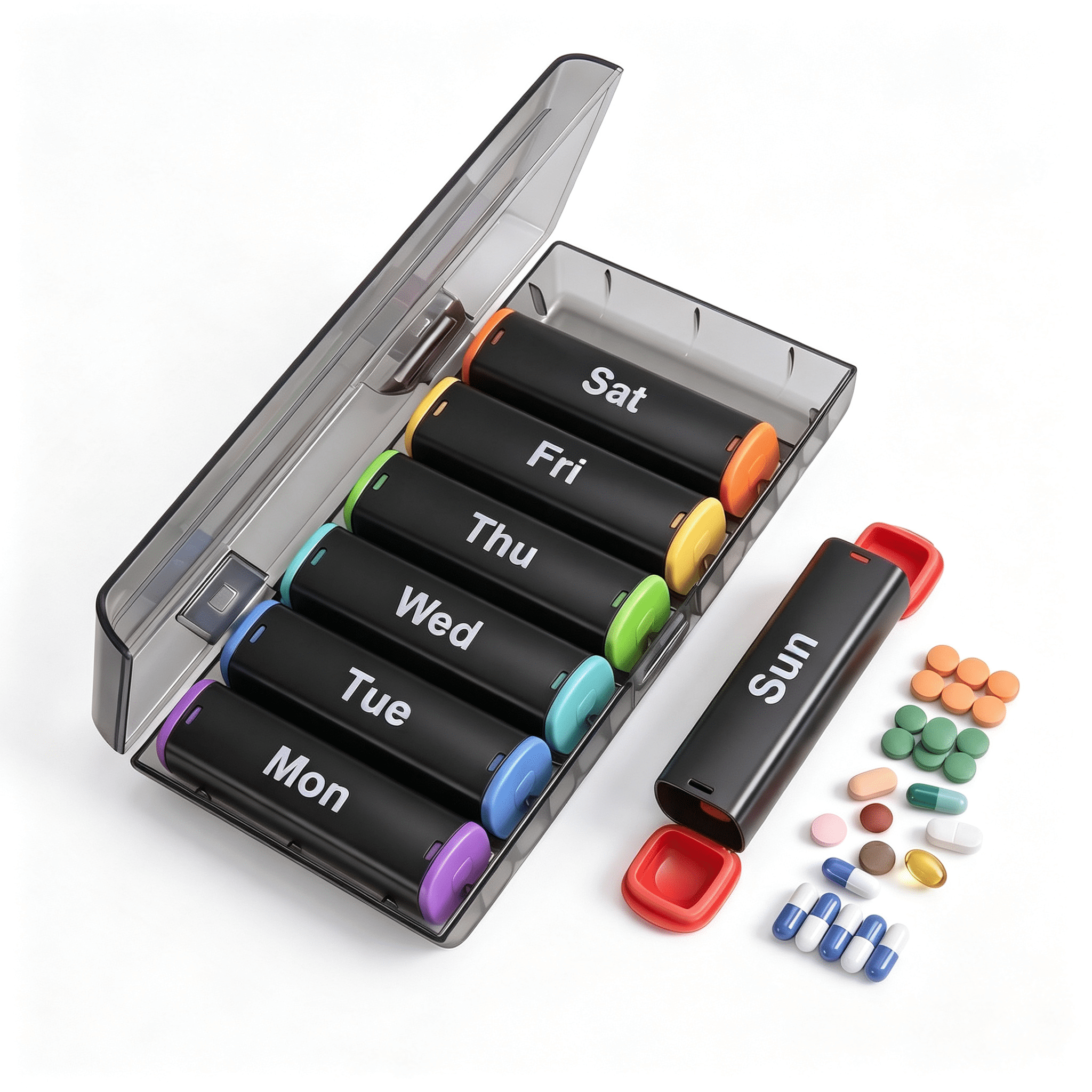 ACDANC Weekly Pill Organizer 2 Times a Day-7 Day Am Pm Pill Box Large ...
