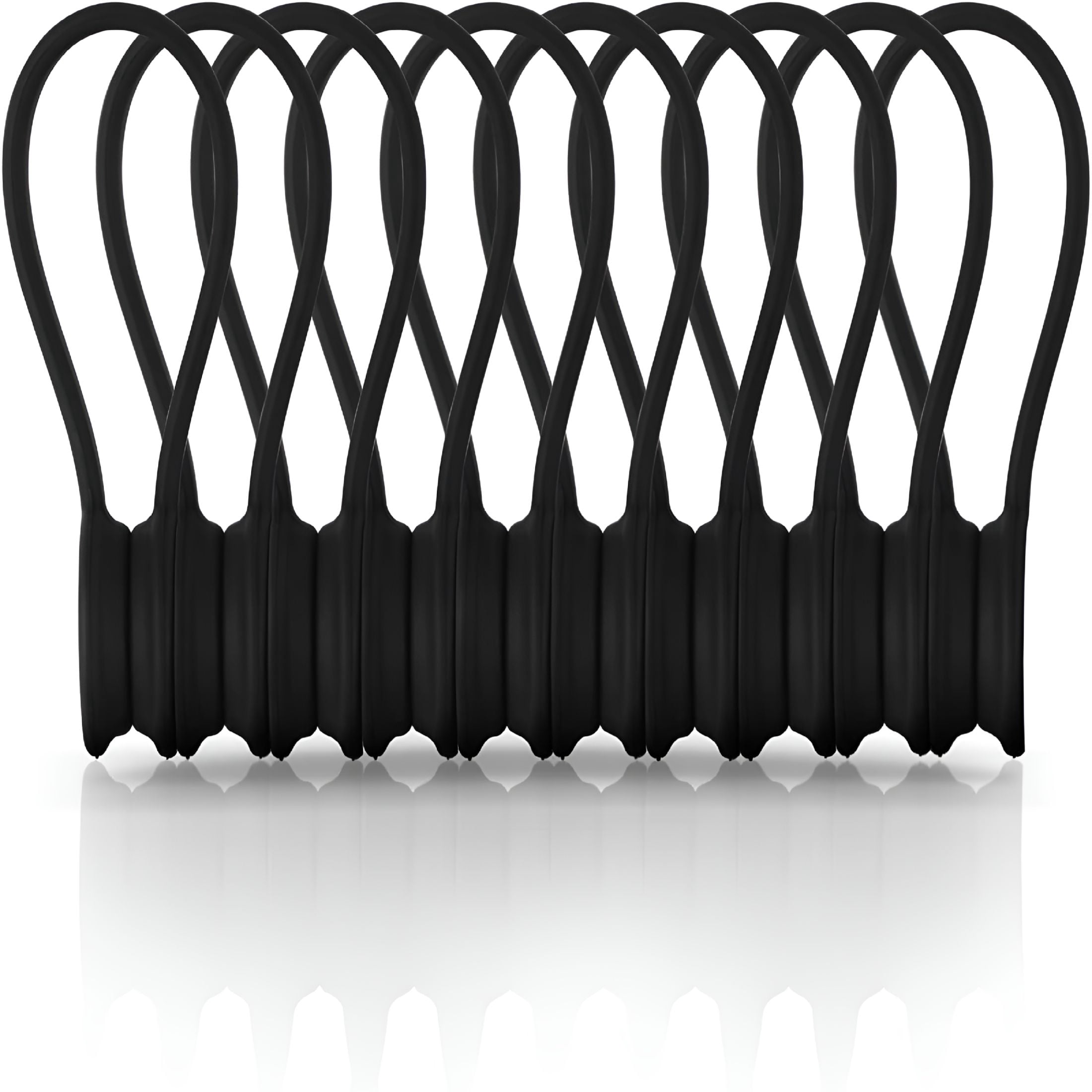 ACDANC White Magnetic Cable Ties 10-Pack, Silicone Cord Twist Ties ...