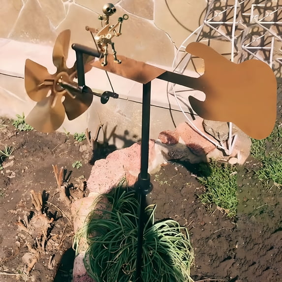 ACDANC Wind Spinners Outdoor Handmade Metal Guitar Windmill ...