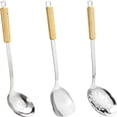 ACDANC Wok Spatula and Ladle Skimmer Spoon-Stainless Steel Cooking ...