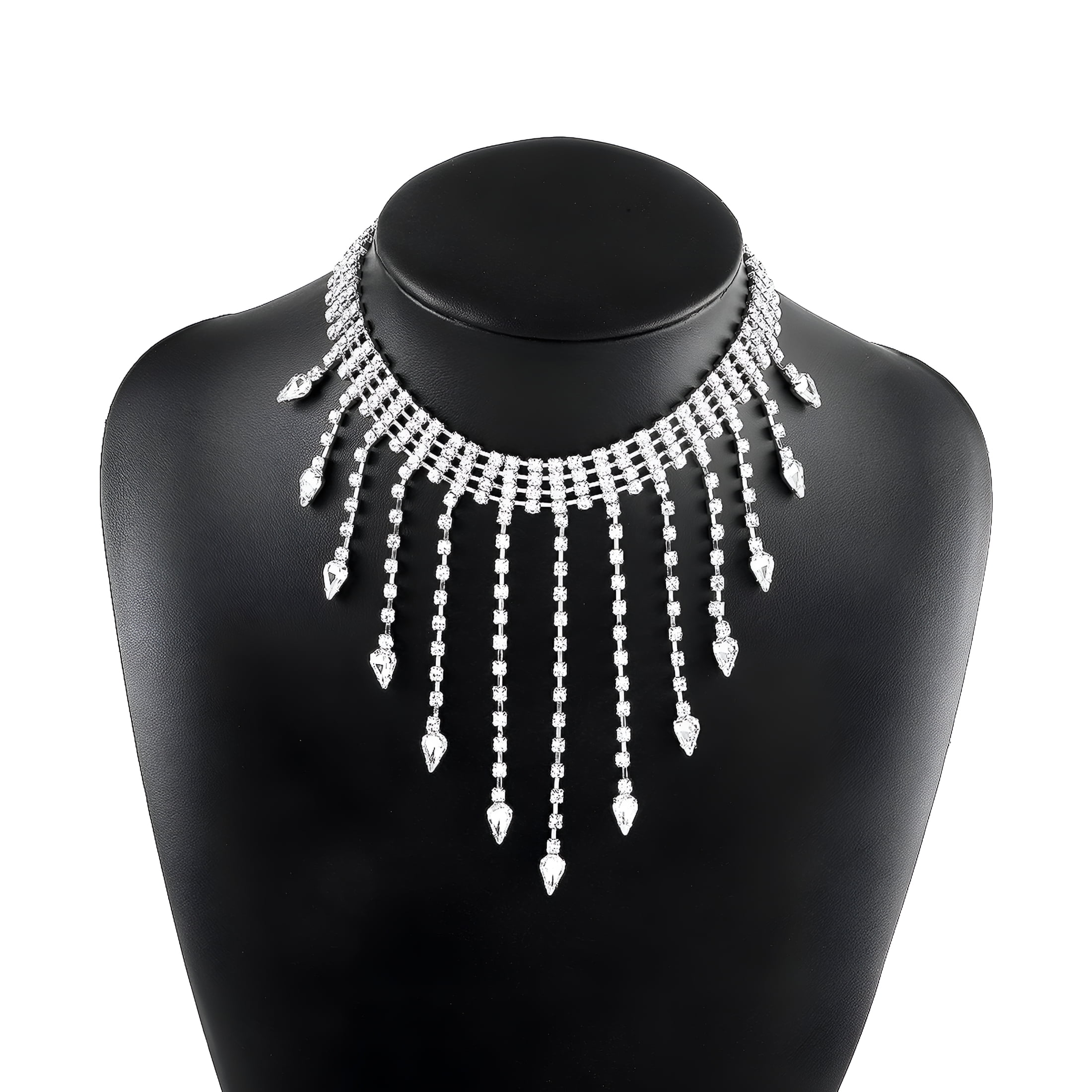 ACDANC Women Necklace Prom Party Rhinestone Necklace - Symmetric Hollow ...