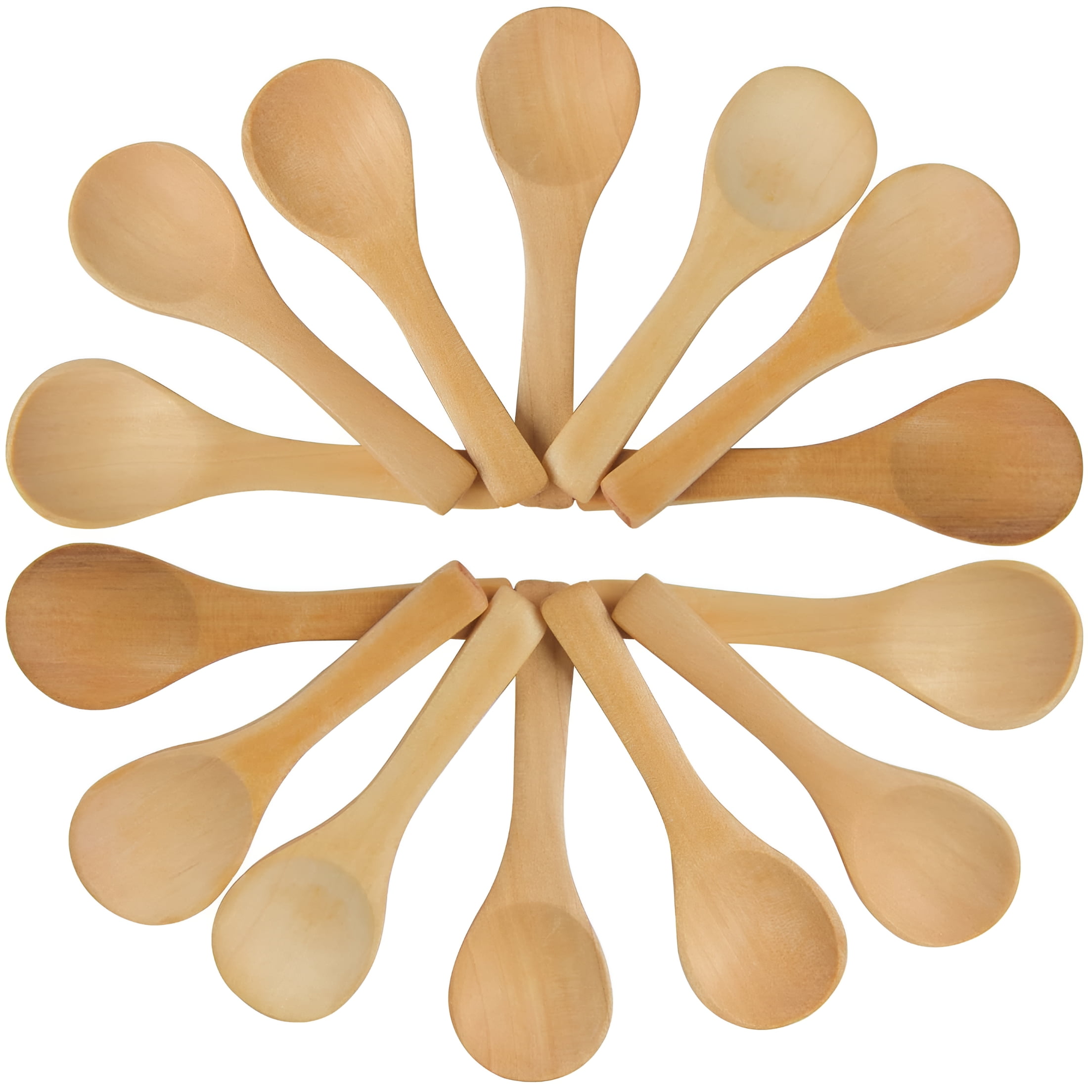 ACDANC Wooden Spoons Mini Nature Spoons Wood Honey Teaspoon Cooking ...