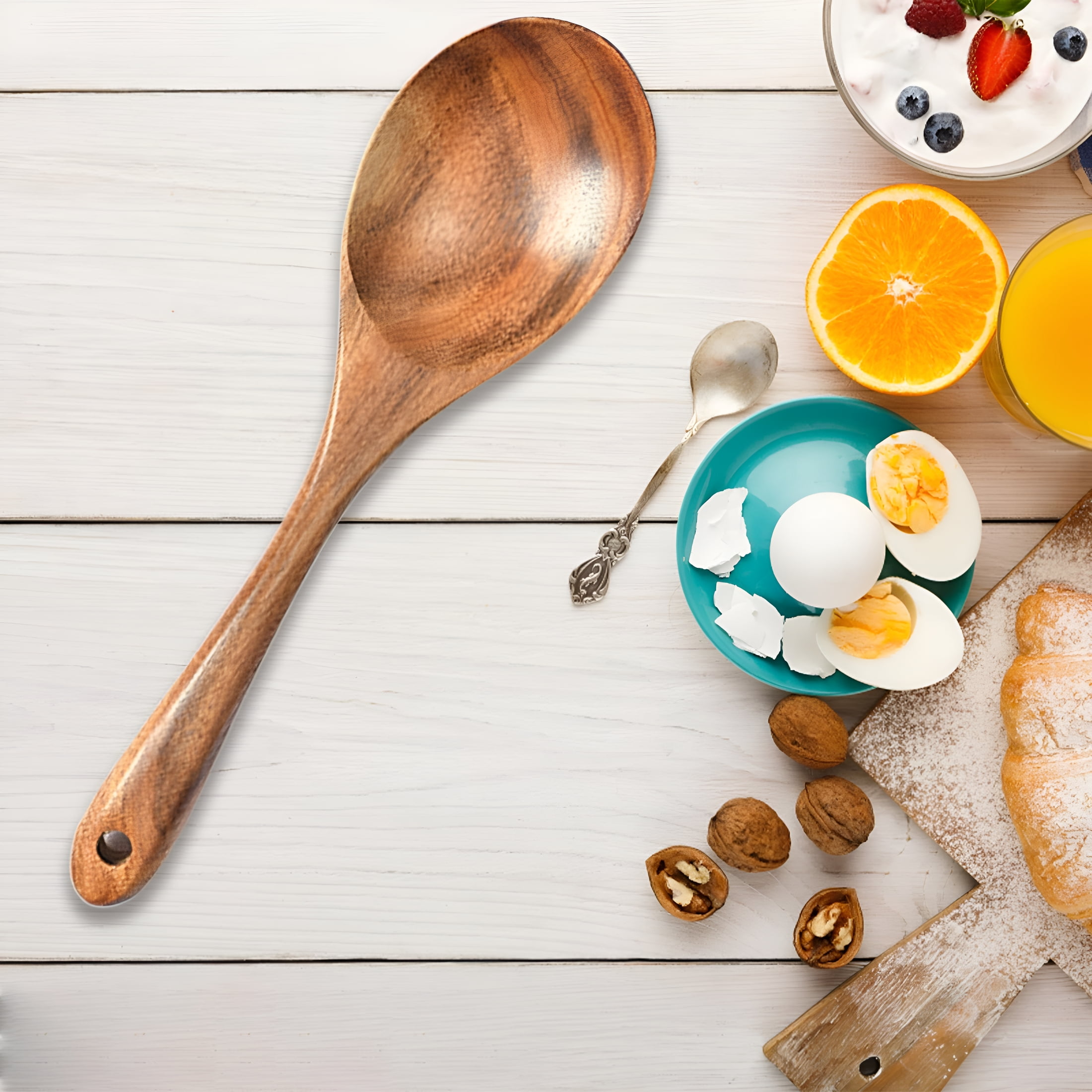 ACDANC Wooden Spoons for Cooking Teak Non-Stick Pan,Wooden Spatula ...