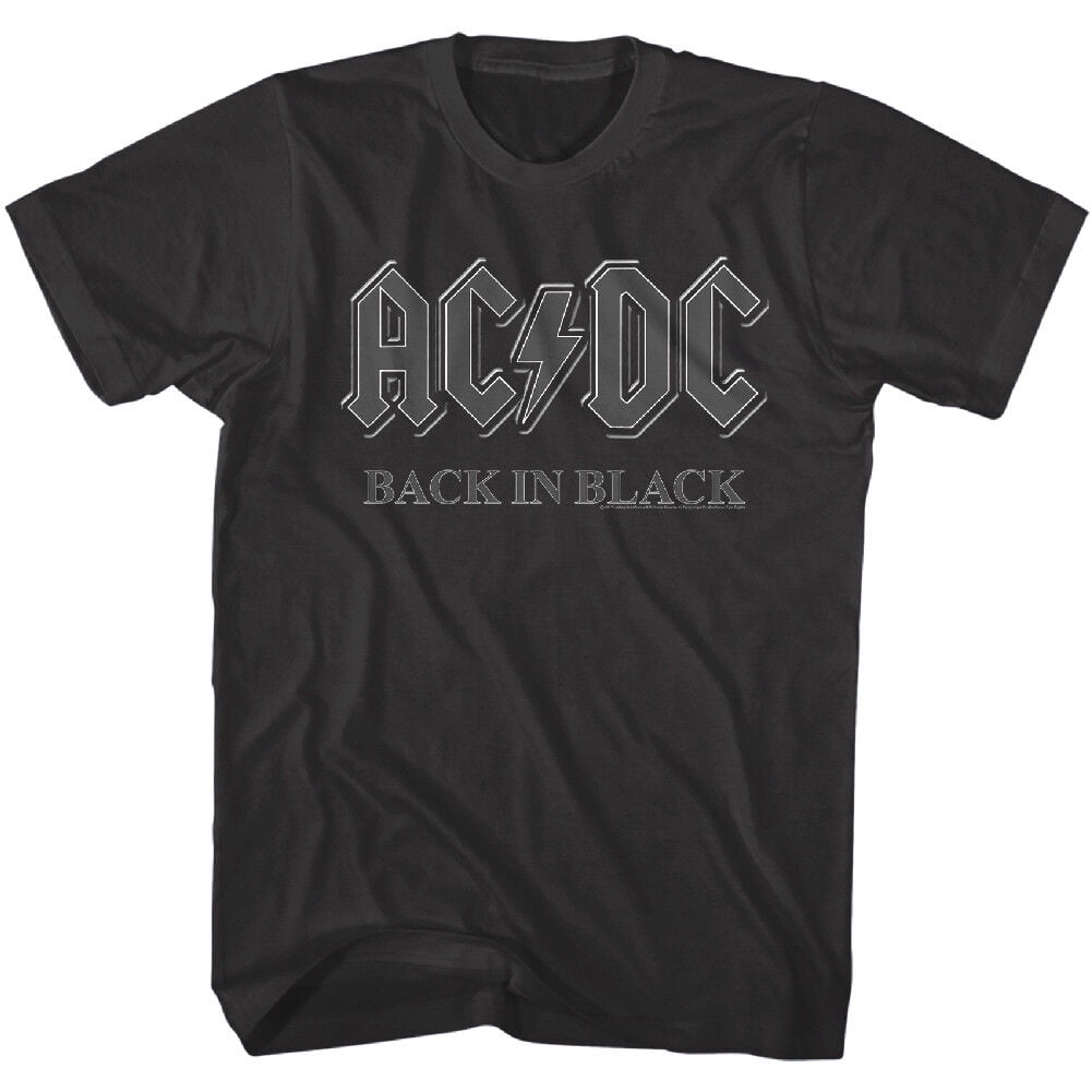 ACDC Back in Black Album Cover Unisex T Shirt BW Logo Metal Rock Band ...