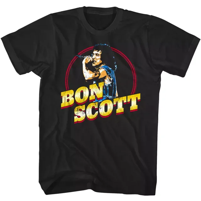 ACDC Bon Scott Gold Record Men's T Shirt Greatest Rock Frontman Band ...