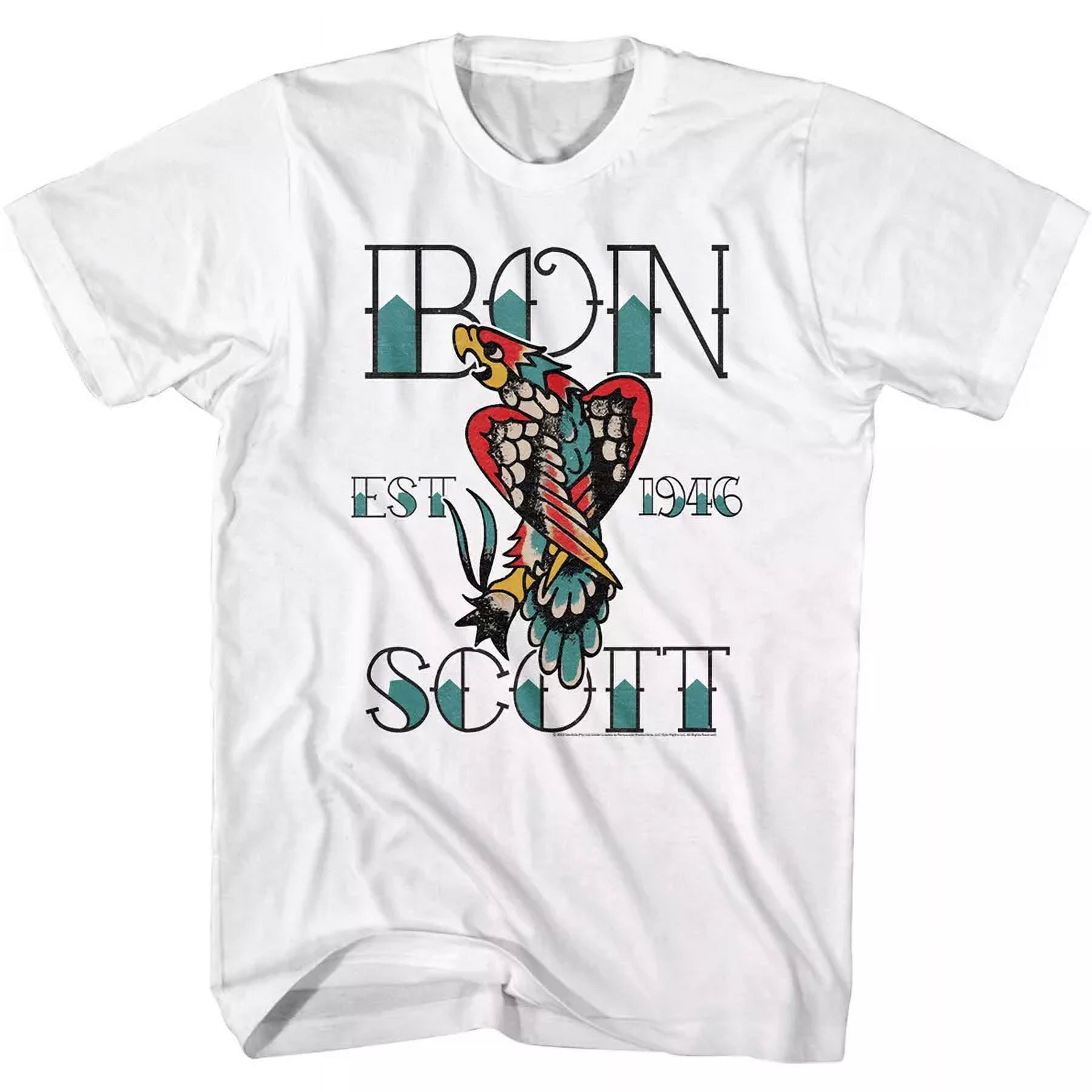 ACDC Bon Scott Parrot Tattoo Men's T Shirt Rock Frontman Concert Tour ...