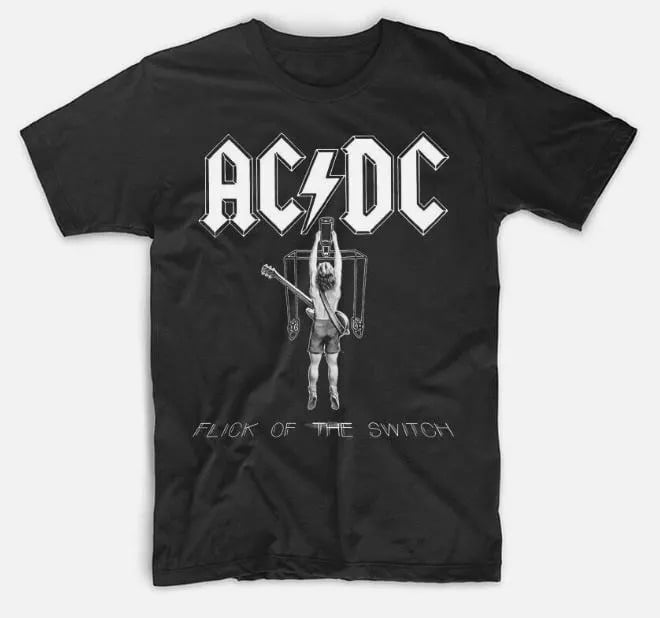 ACDC Flick of the Switch T shirt BLACK album cover LOGO - Walmart.com