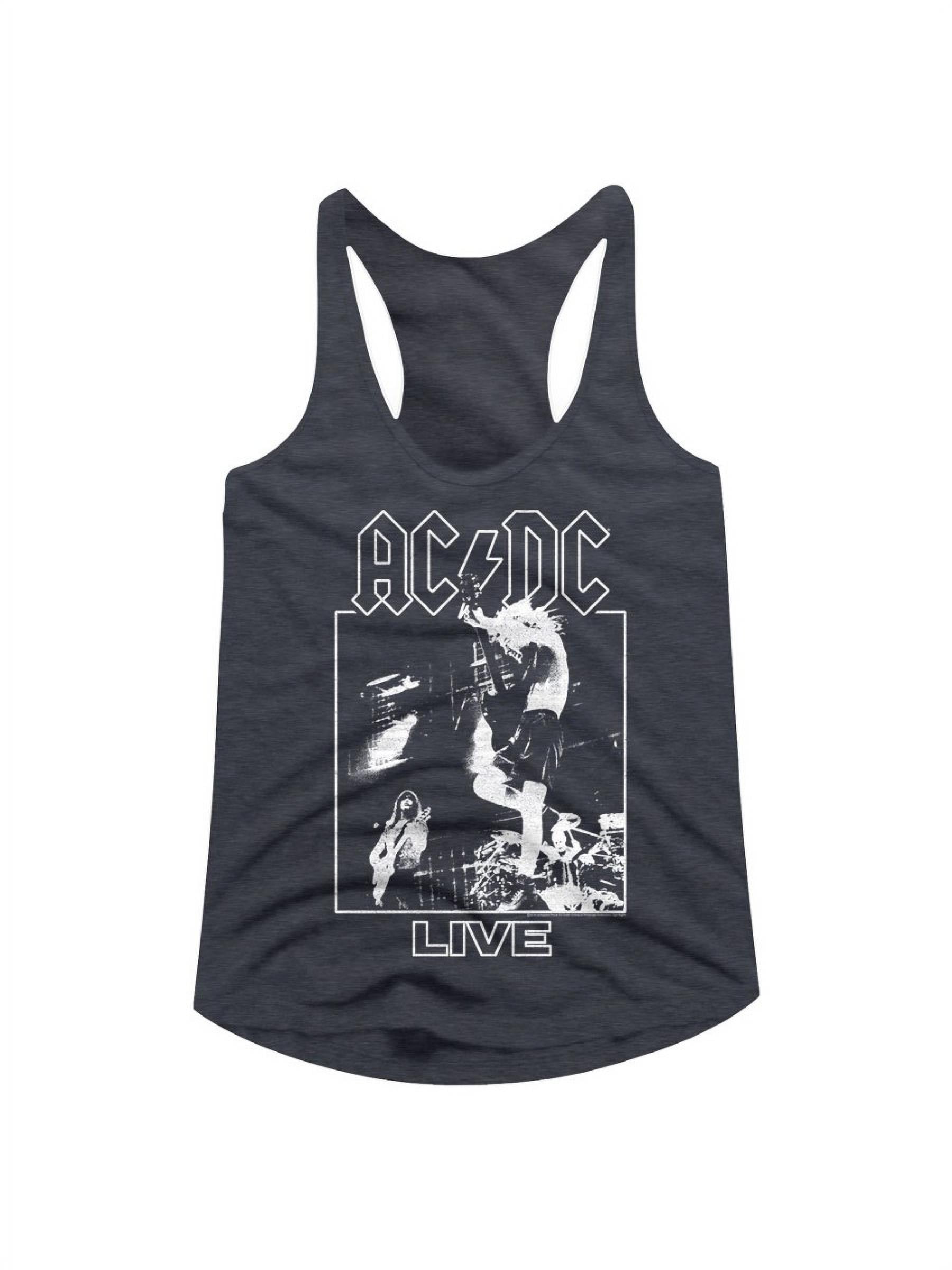 ACDC Heavy Metal Rock Band Live On Stage Navy Hthr Ladies Racerback ...