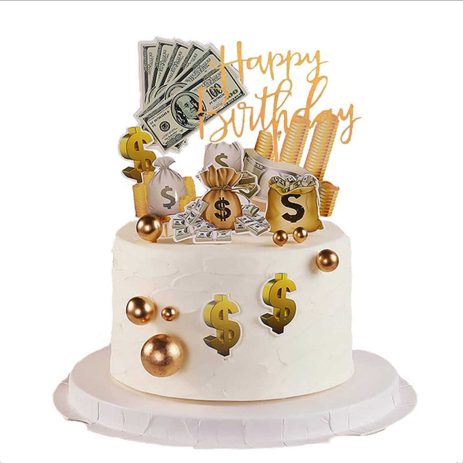 ACDNAC 5.51"x4.72" Happy Birthday Cake Toppers Set,Cake Decorations ...