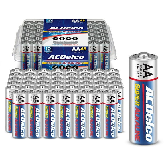 ACDelco 48-Count Double AA Batteries, Maximum Power Super Alkaline ...