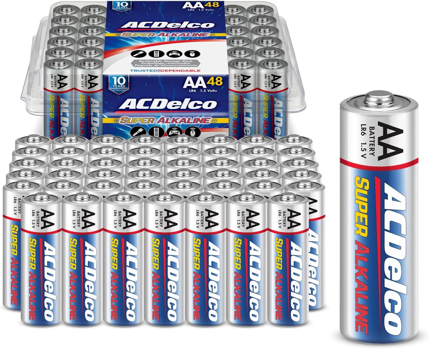 ACDelco 48-Count Double AA Batteries, Maximum Power Super Alkaline ...
