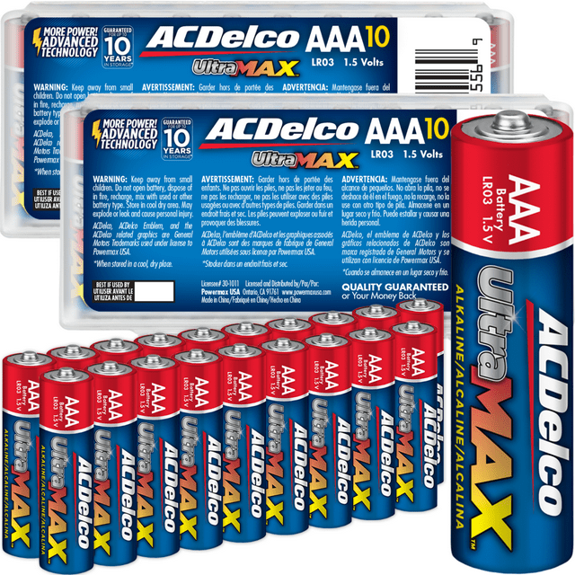 ACDelco AAA Batteries UltraMAX Premium Alkaline Battery, 20-Count ...