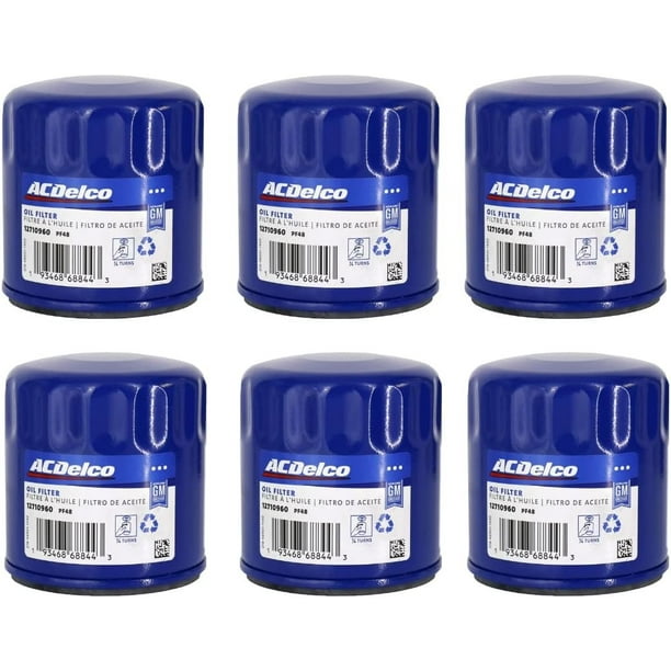 ACDelco PF48 Oil Filter GM Original Equipment 6 Pack - Walmart.com