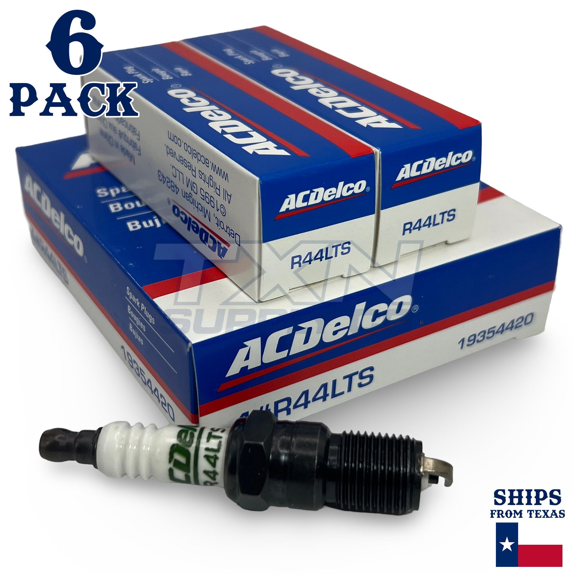 ACDelco R44LTS Copper Spark Plug - 6-Pack - 19354420 GM OEM - Walmart.com