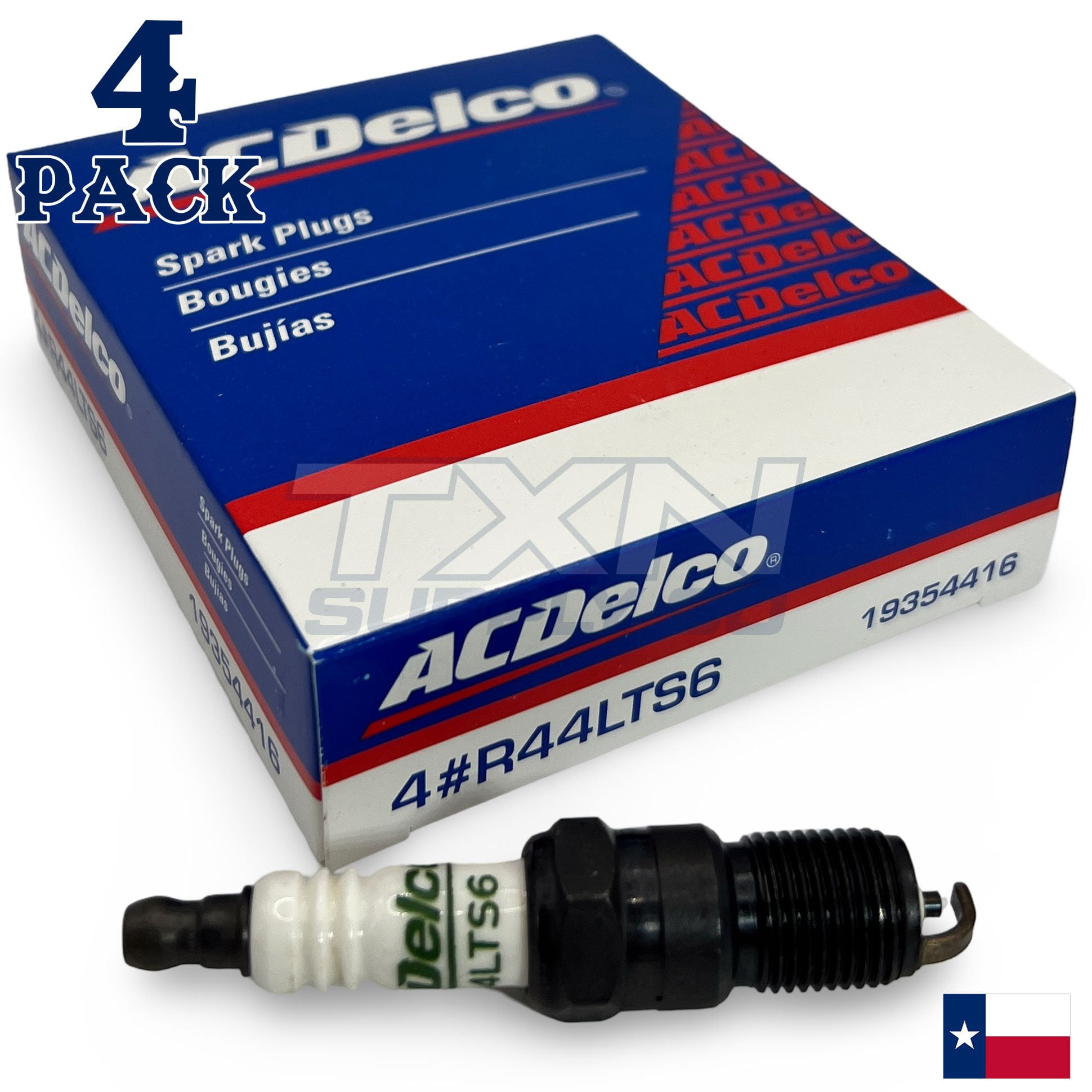 ACDelco R44LTS6 Copper Spark Plug - 4-Pack - 19354427 GM OEM - Walmart.com