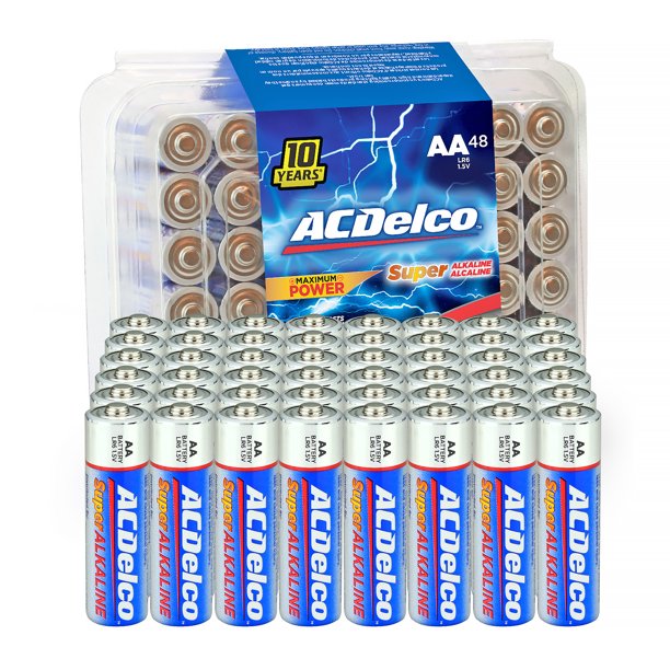 ACDelco Super Alkaline AA Batteries, 48 Count - Walmart Business Supplies