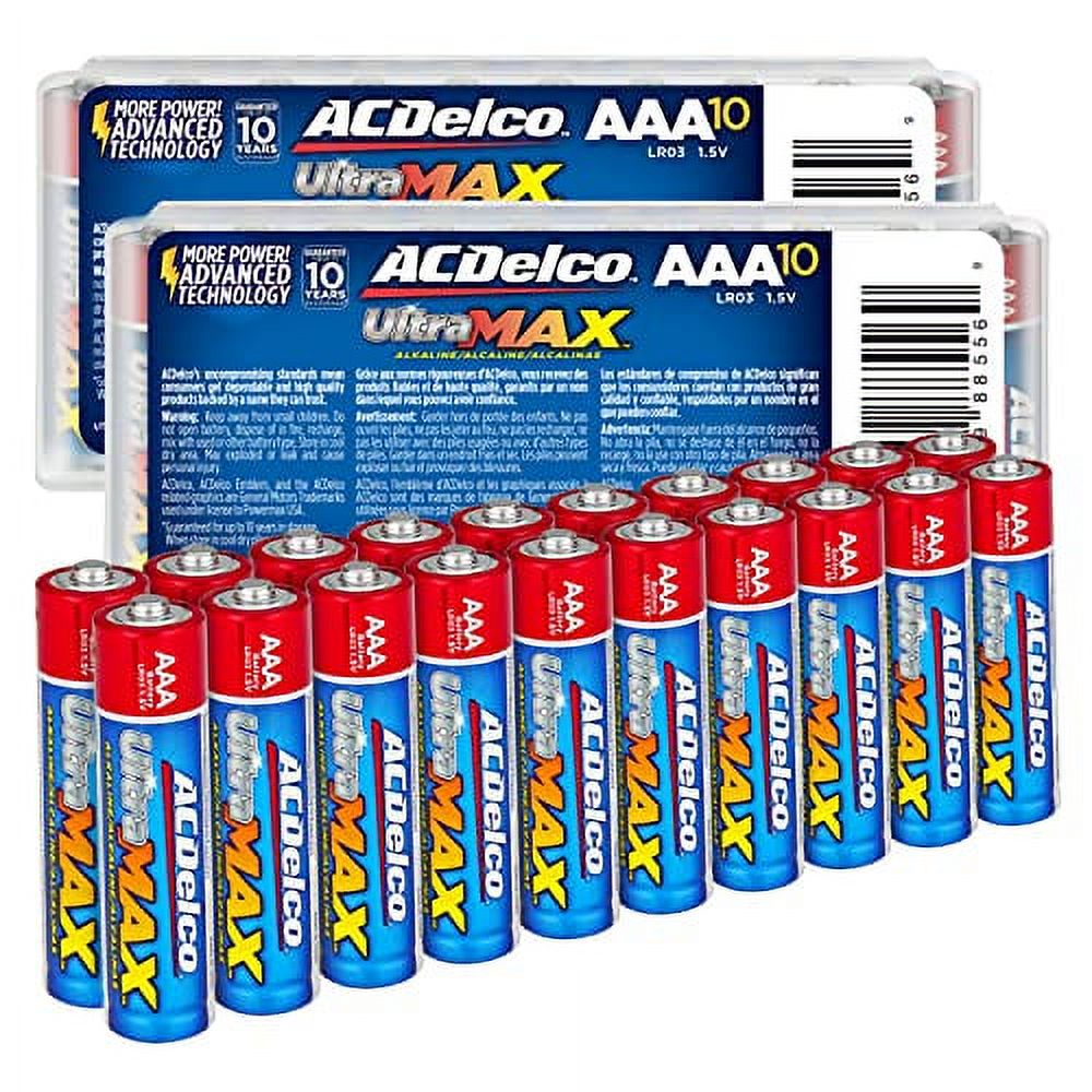 ACDelco UltraMAX 20-Count AAA .. Batteries, Alkaline Battery with ...
