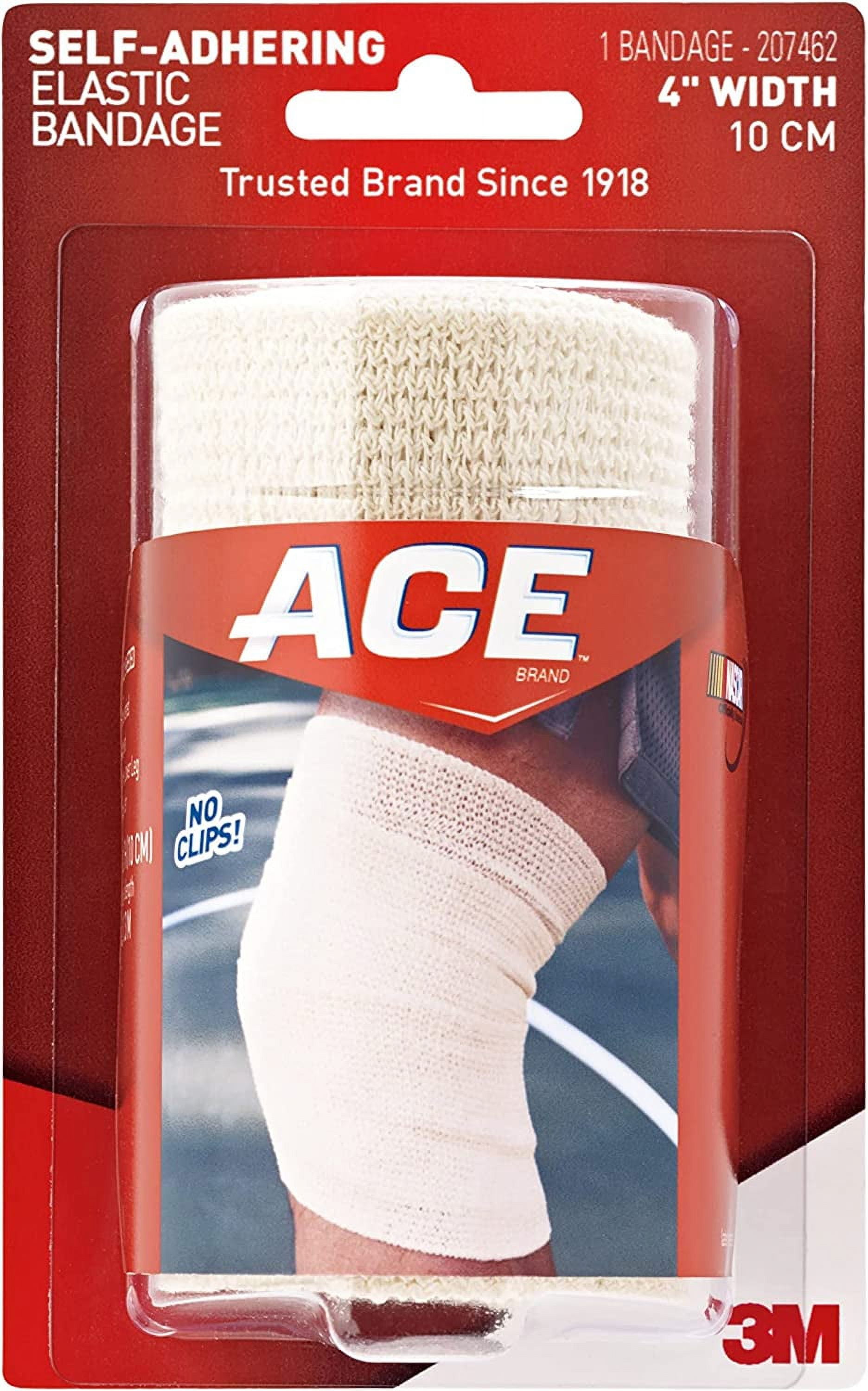 ACE 4 Inch Self-Adhering Elastic Bandage, No Clips, Beige, Great for ...