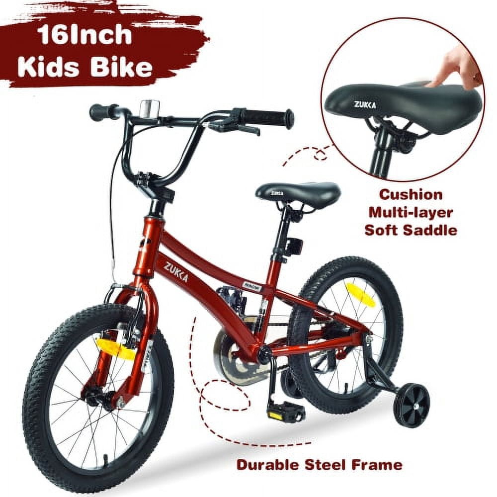 ACE-BIKE, 1-YEAR-WARRANTY, 16 Inch Kids Bike with Training Wheels for Boys and Girls(4-7 Years ...
