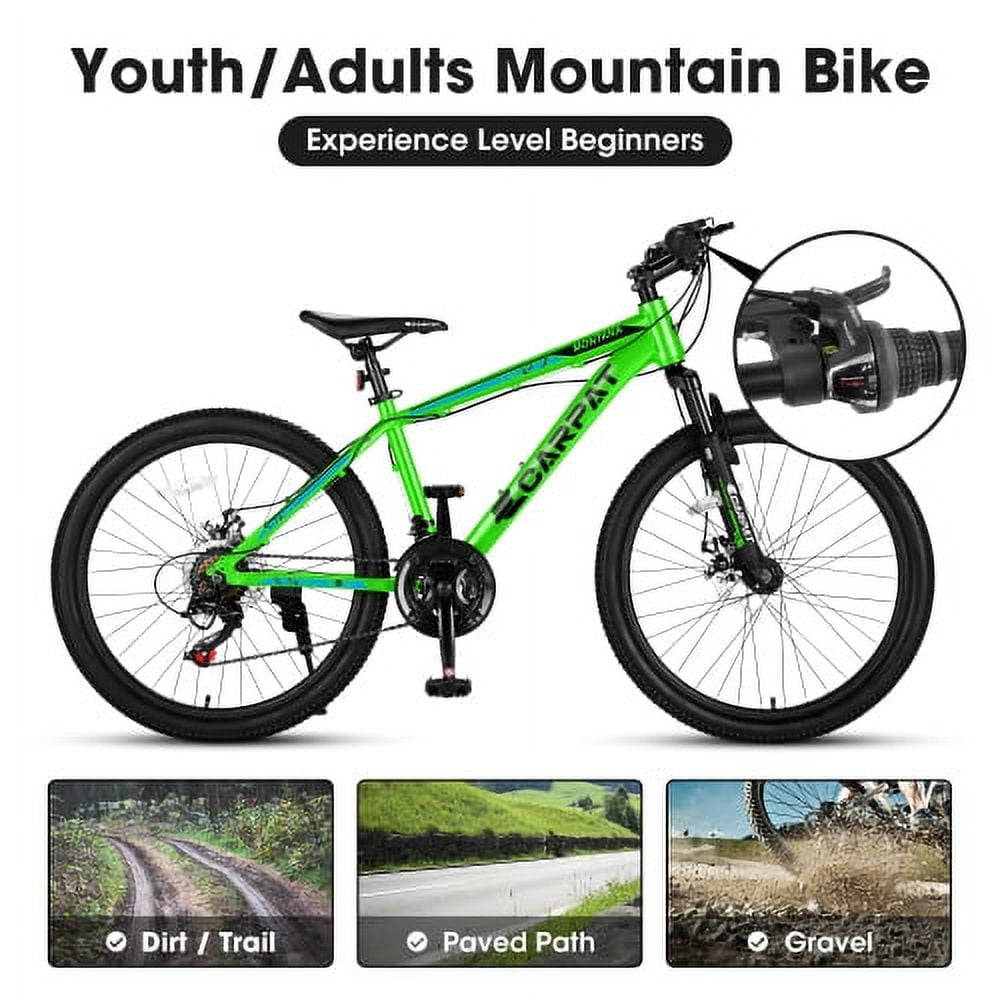 ACE-BIKE,1-YEAR-WARRANTY,24 Inch Unisex Mountain Bike Bicycle for Youth & Adults,Shimano 21 ...