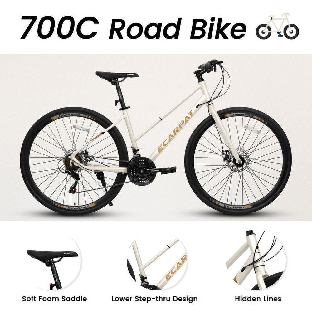 ACE-BIKE,1-YEAR-WARRANTY,700C Road Hybrid Bike for Adult,21-Speed Road ...