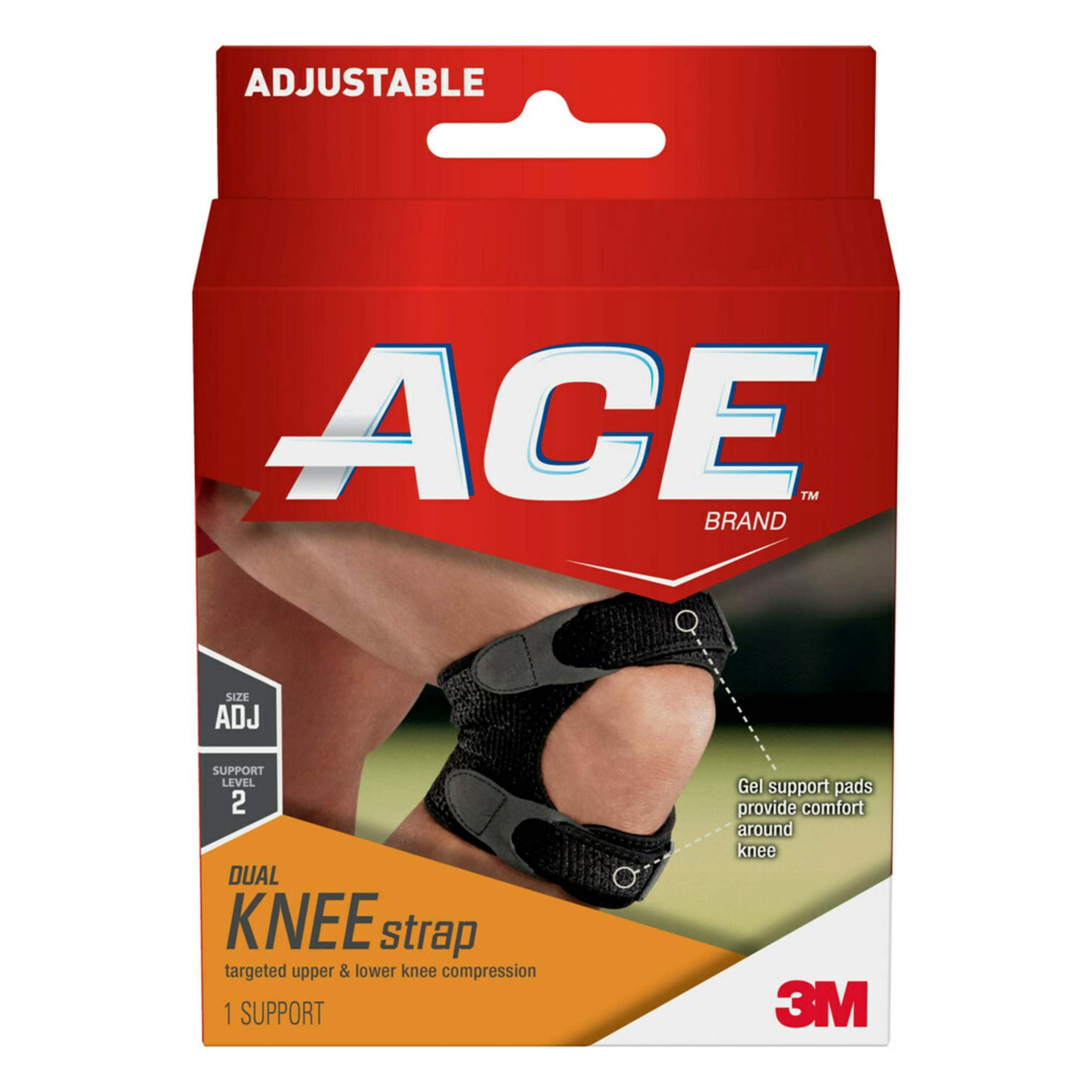 ACE Brand Adjustable Dual Knee Strap, Upper and Lower Support - Walmart.com