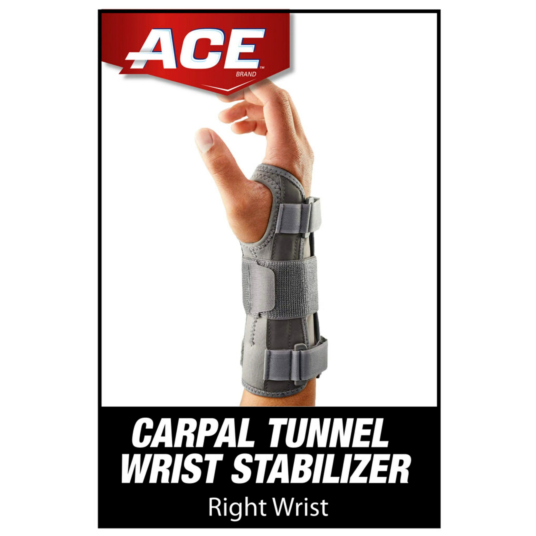 ACE Carpal Tunnel Wrist Stabilizer, Right Wrist, Firm Stability, All ...