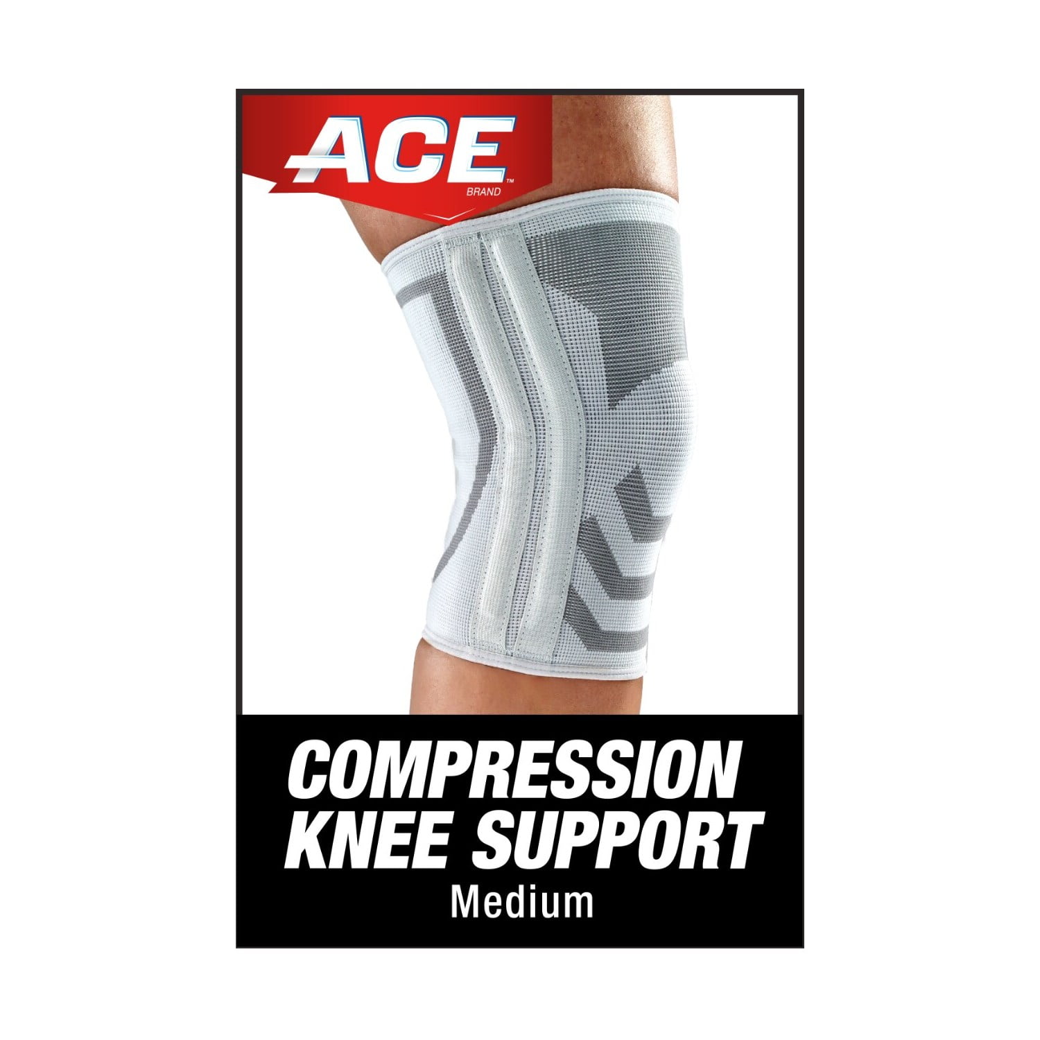 ACE Brand Compression Knee Brace with Side Stabilizers, Medium HSA/FSA ...